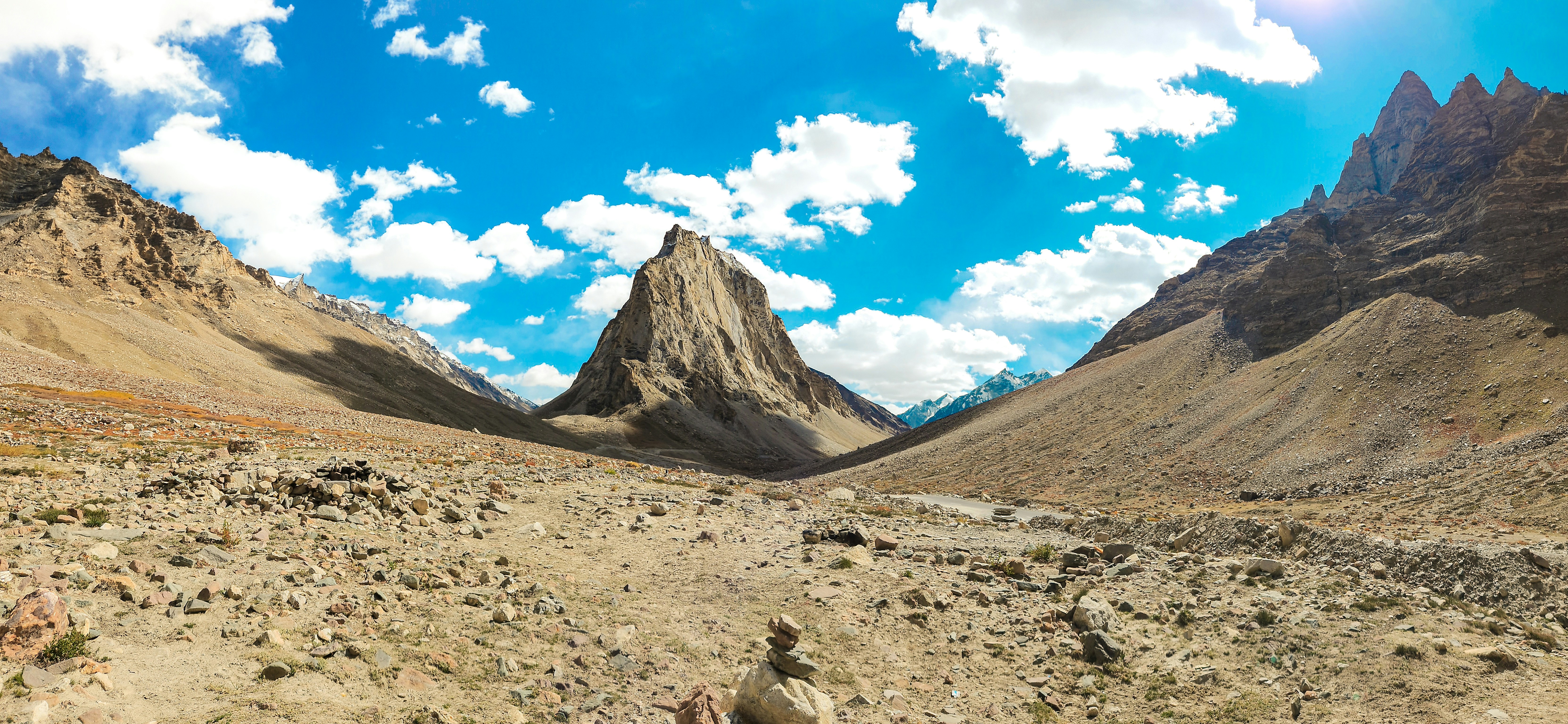 Gonbo Rangjon (also known as Gumbok Rangan) is a majestic, 5,520-meter (18,110 ft) standalone rock monolith in the Lungnak Valley of Zanskar, Ladakh, India. Revered by locals as “God's Mountain,” it is considered the sacred earthly throne of the Buddhist deity Mahakala.