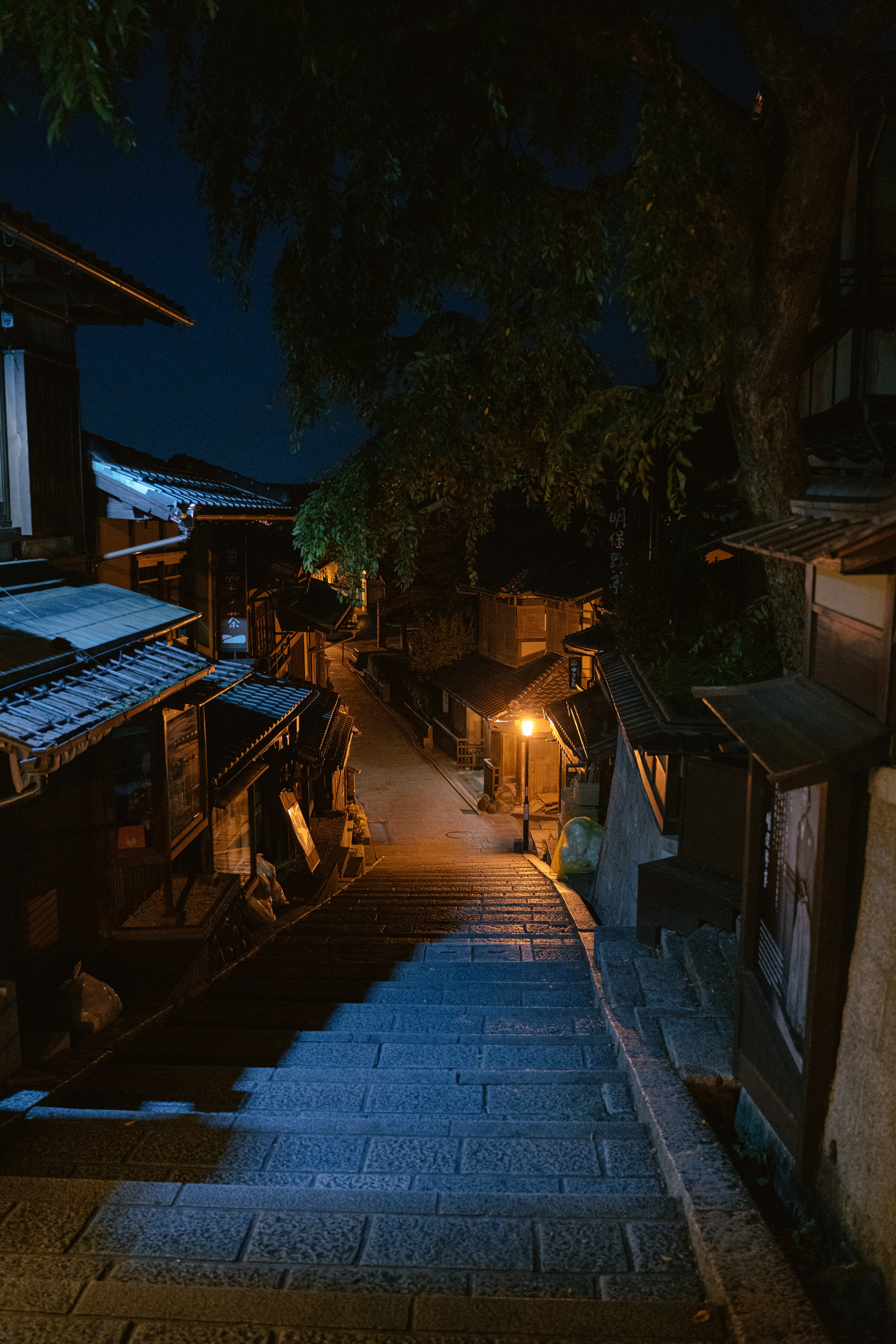  Lantern-lit Stone Stairway Through Night-friendly Alley