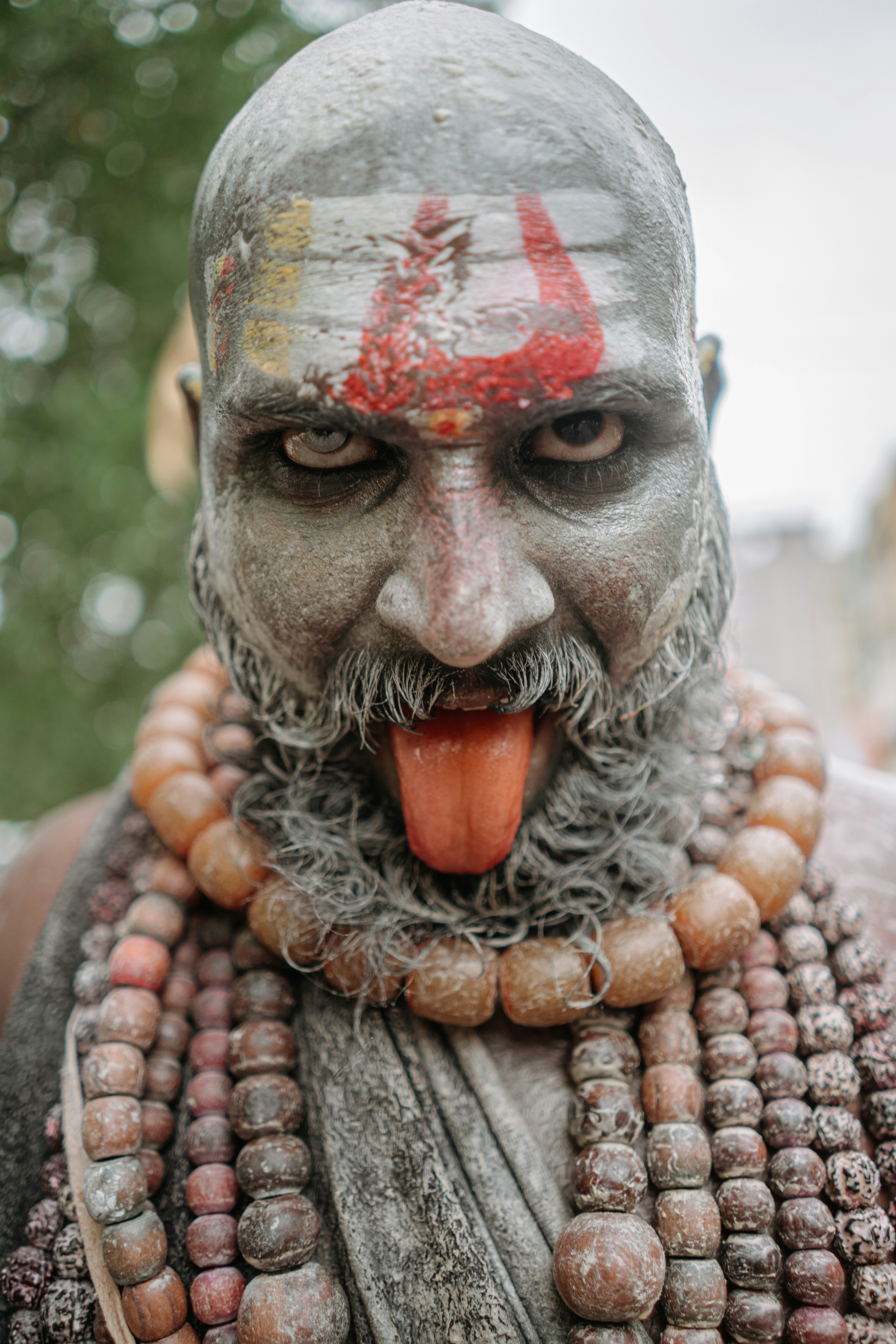  primal stare: ritualistic gaze of the painted ascetic