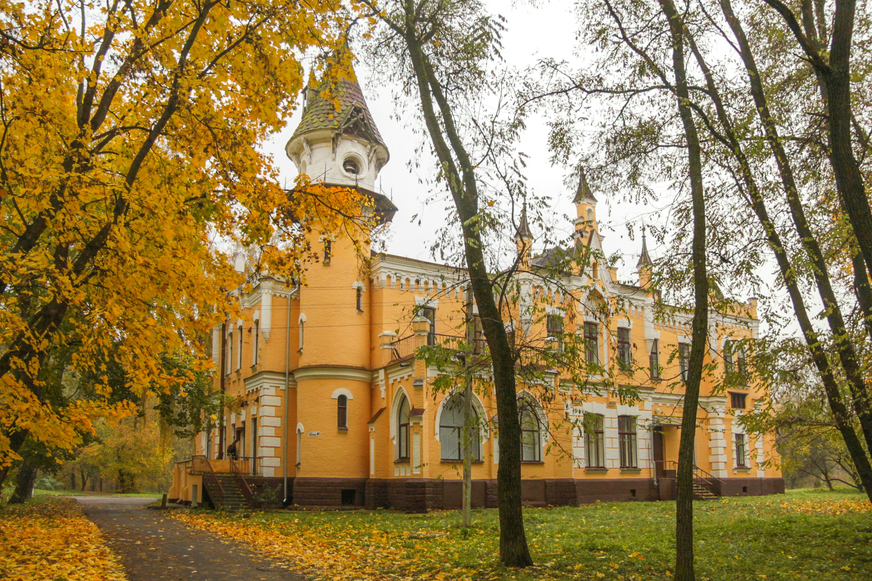Golden Castle in the Blushing Autumn Park