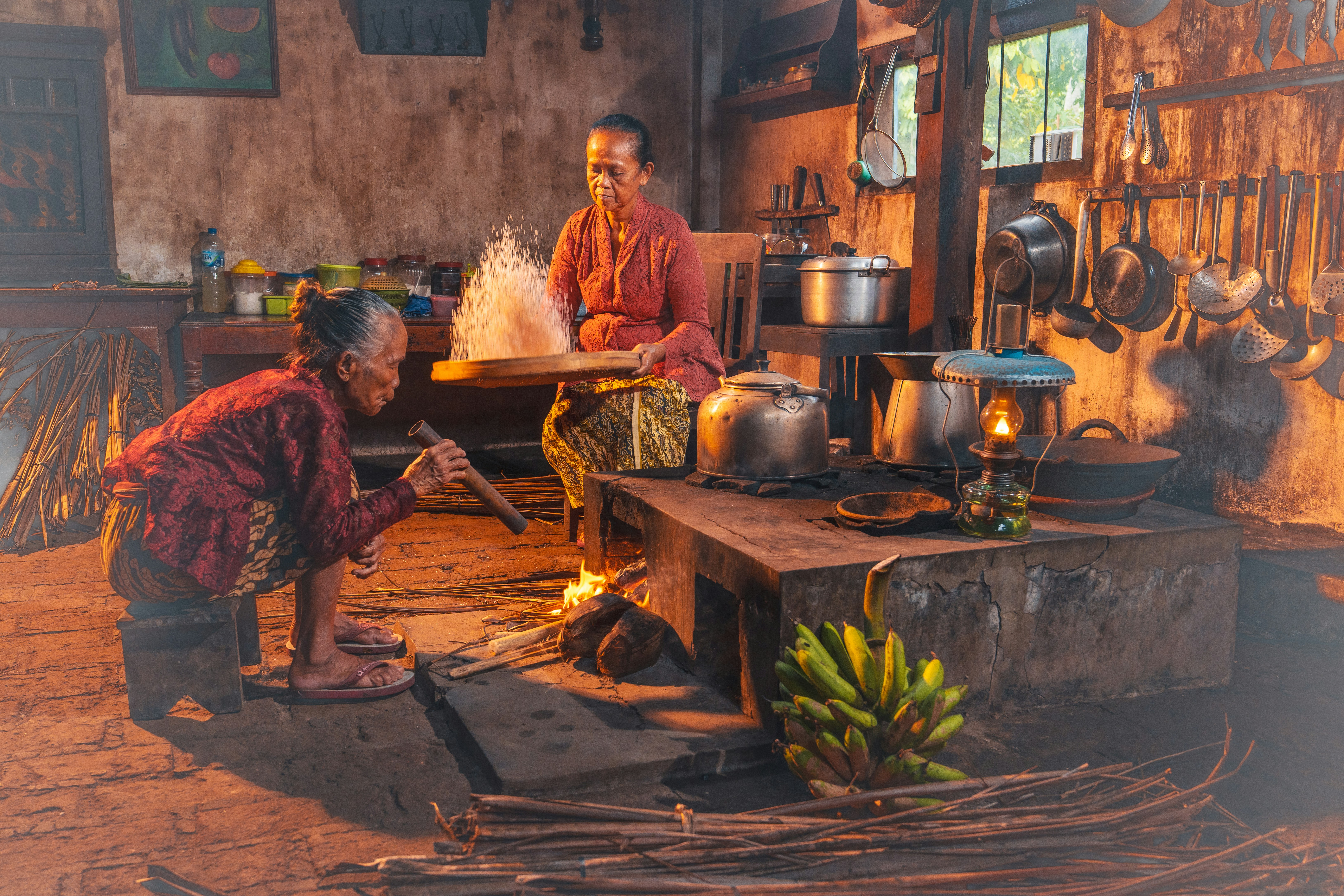 Steam, Fire, and Tradition: A Rural Kitchen in Focus
