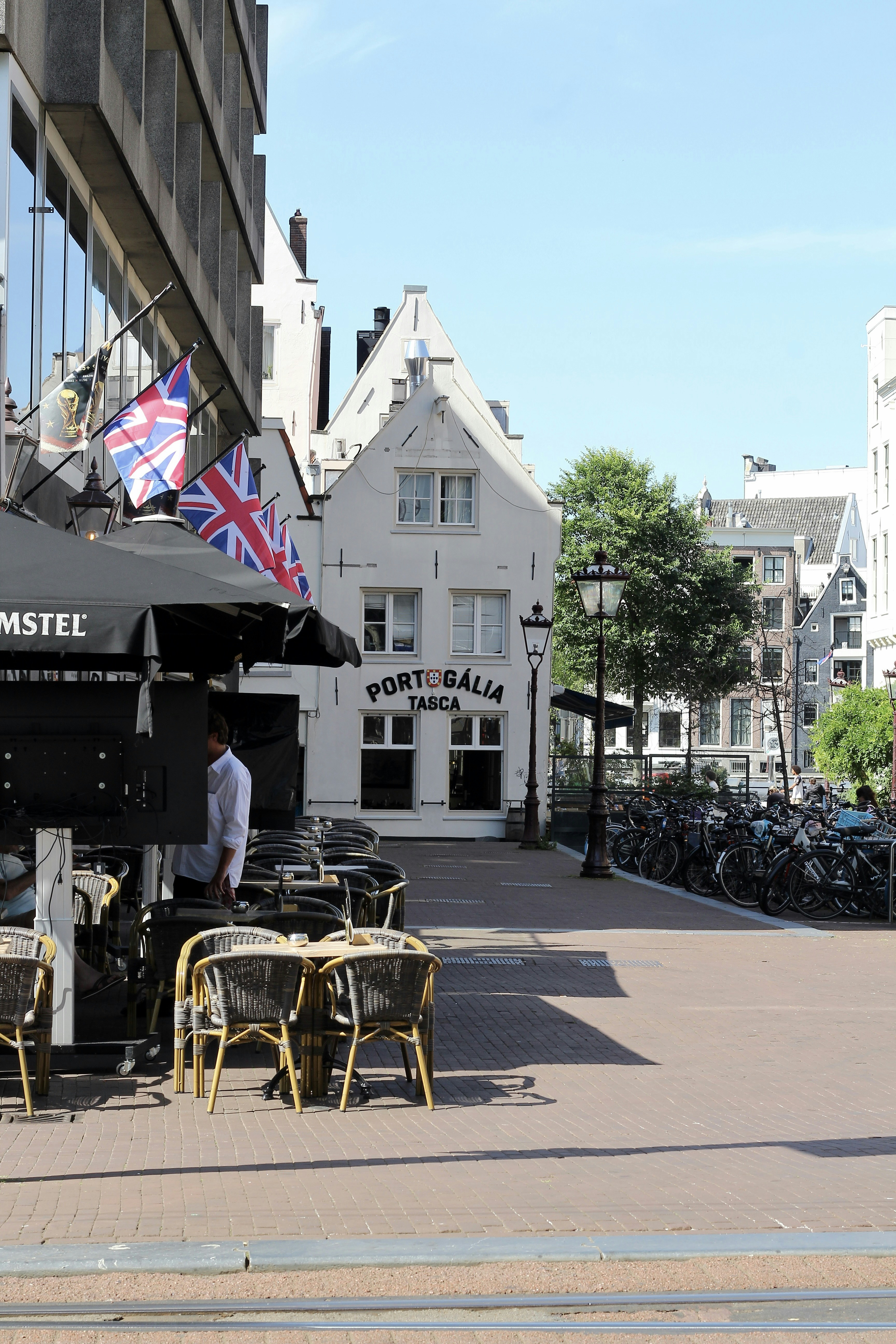 Café Corner in a Sunny European Street