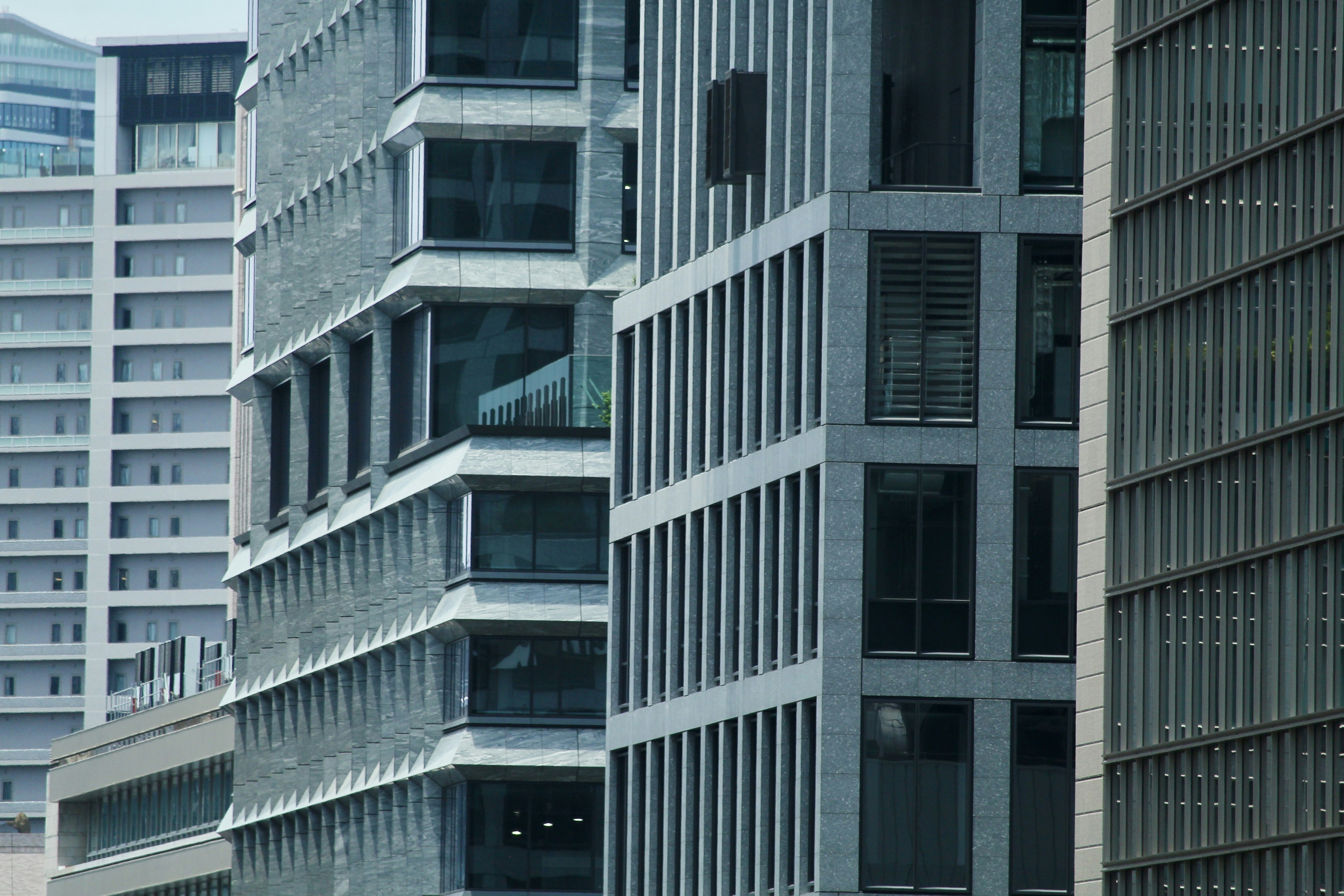 Concrete Facades in a City Canyon