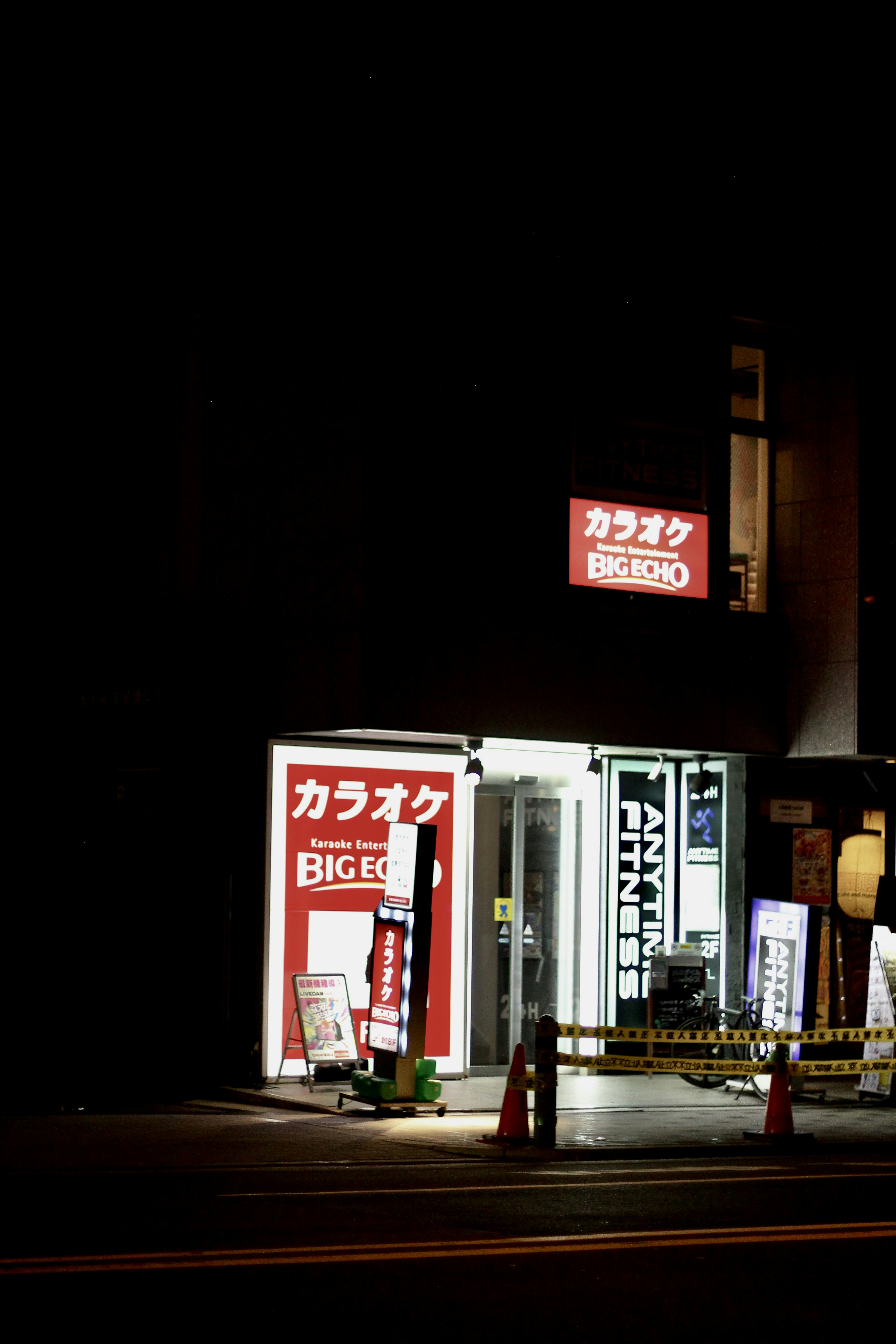Neon Karaoke at Night: Big Echo Lights the Street