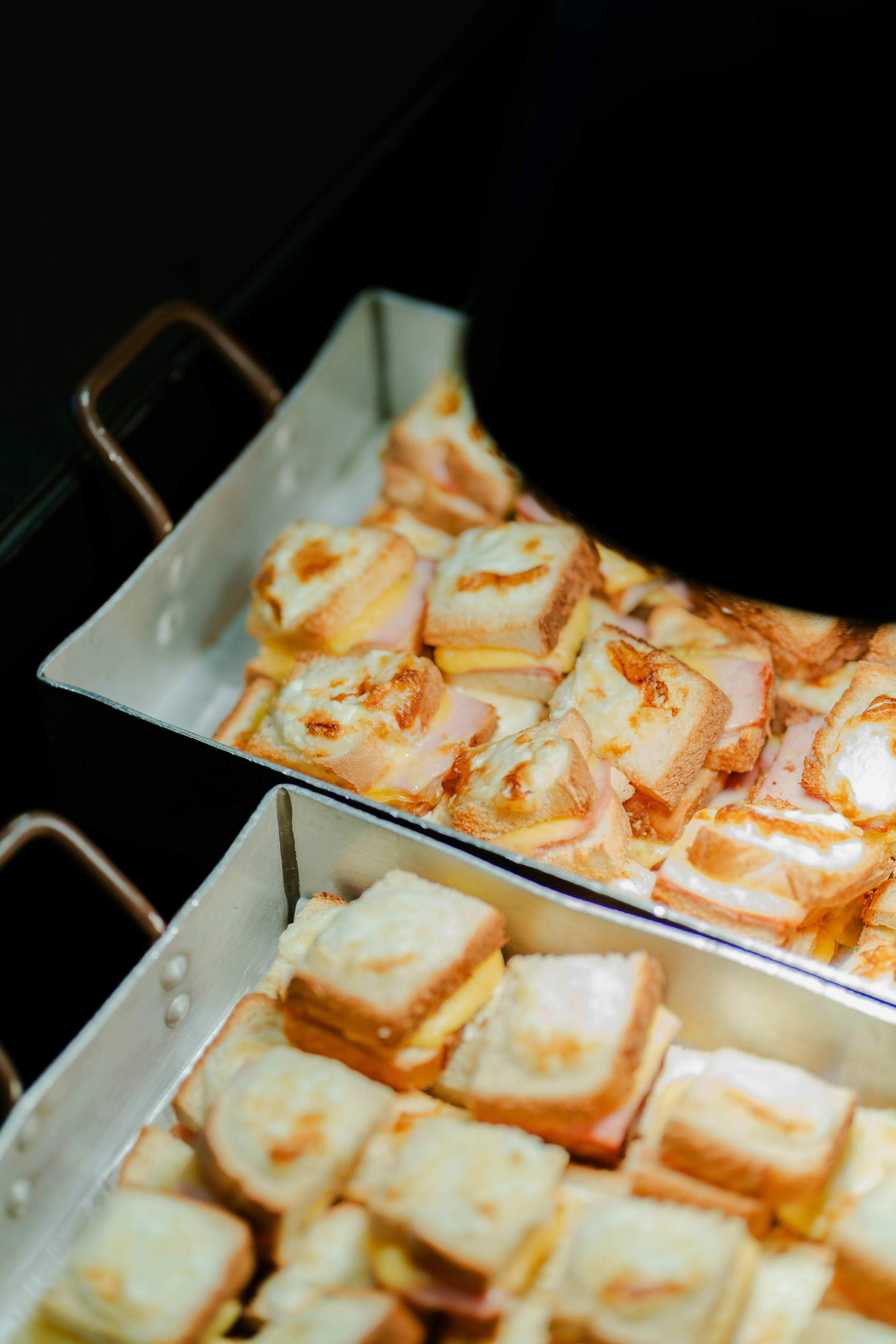 Baked Bites on a Tray: Golden Squares Await