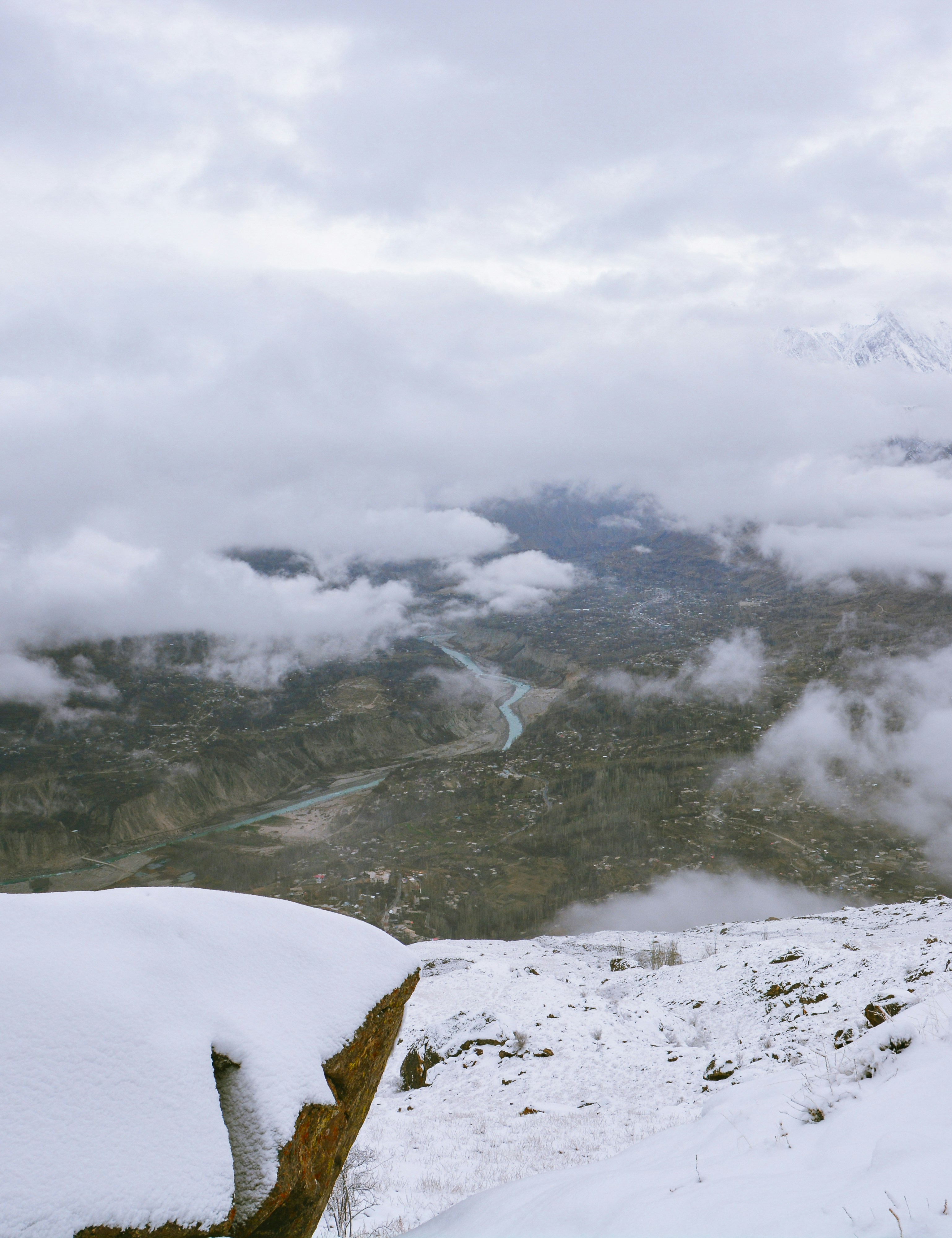 Snowbound Vallery: A Distant Valley Hidden Beneath Clouds