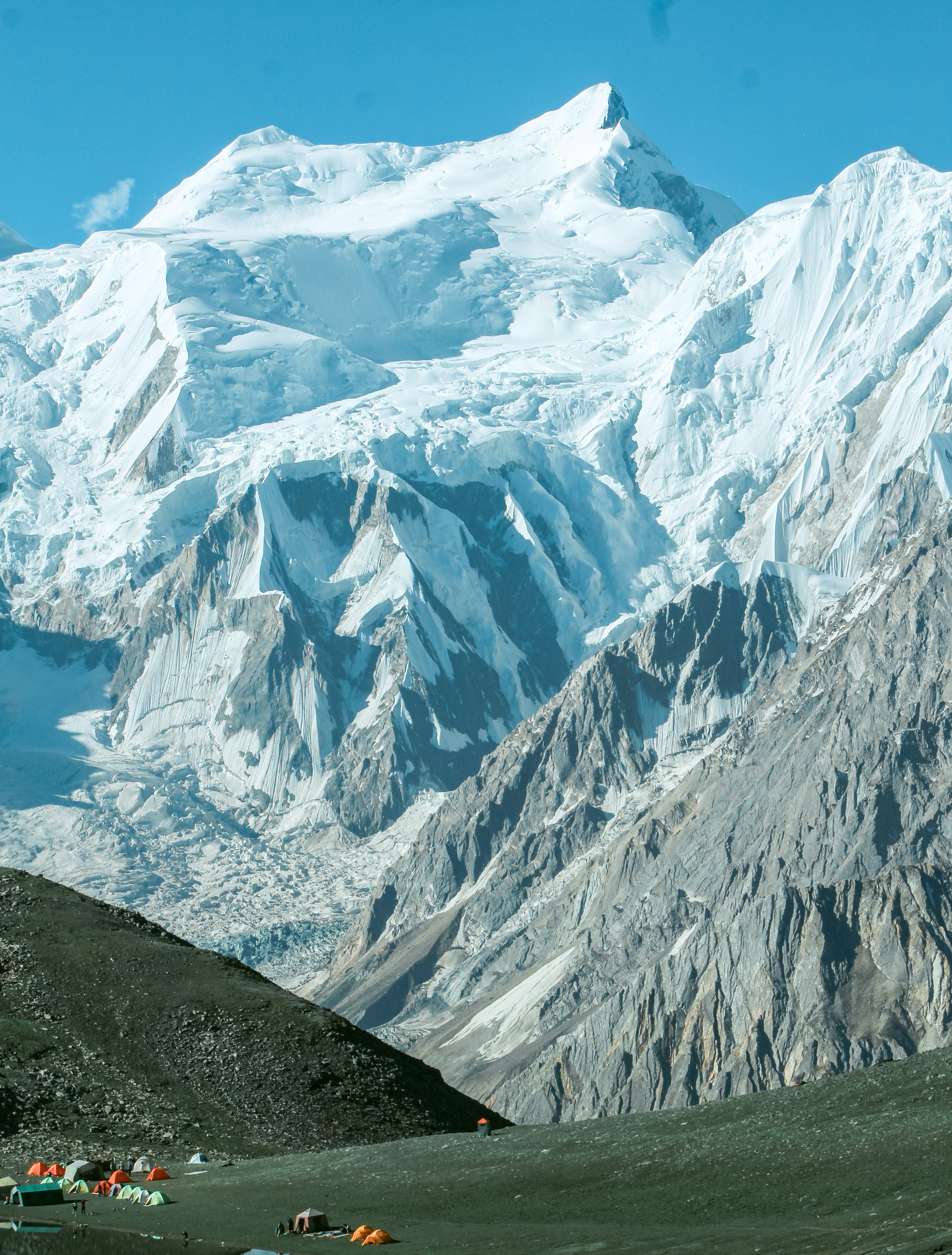 Glacial Giants Beneath a Clear Blue Sky