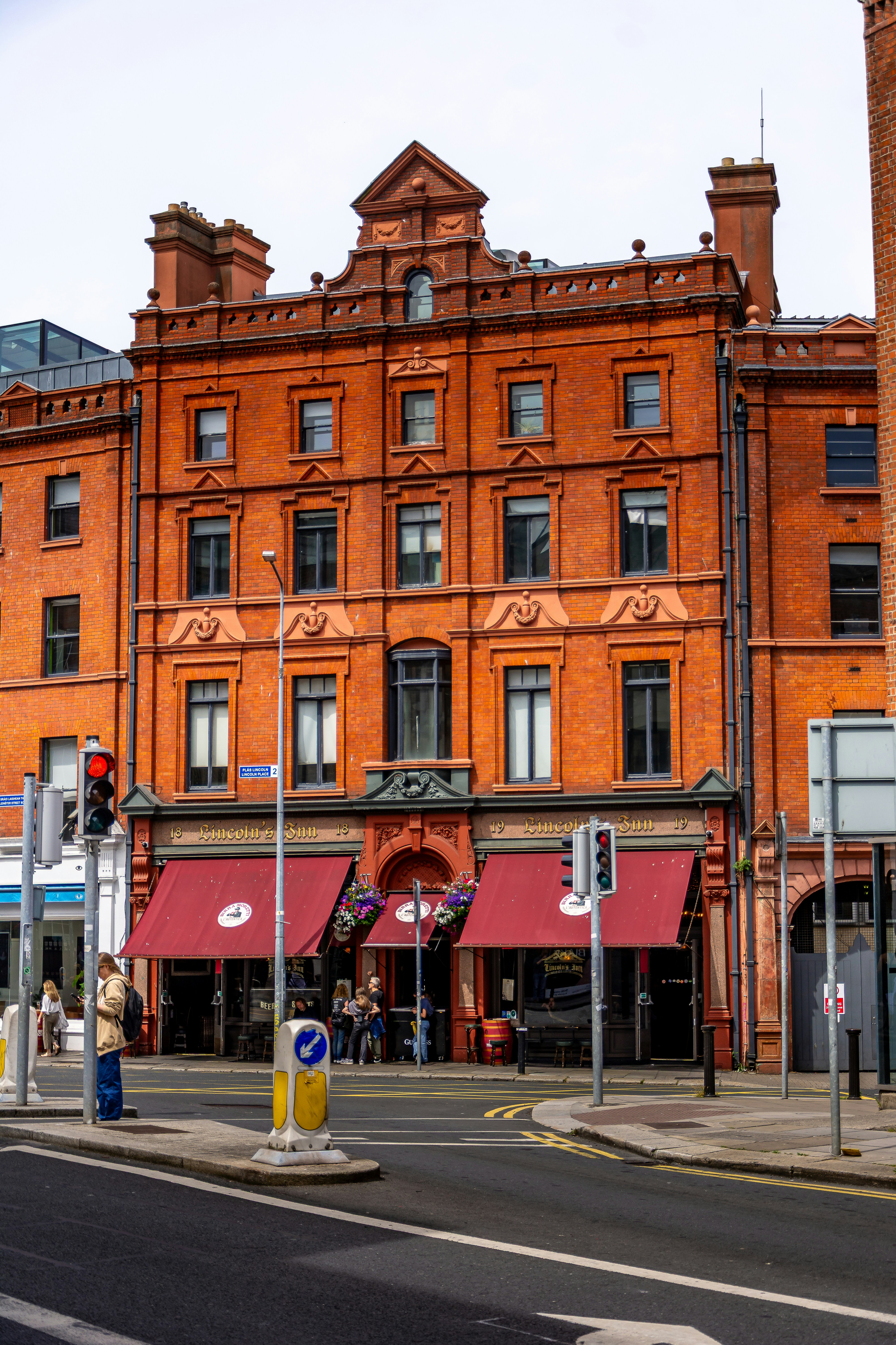 Brick Facade Café at the Corner of Town