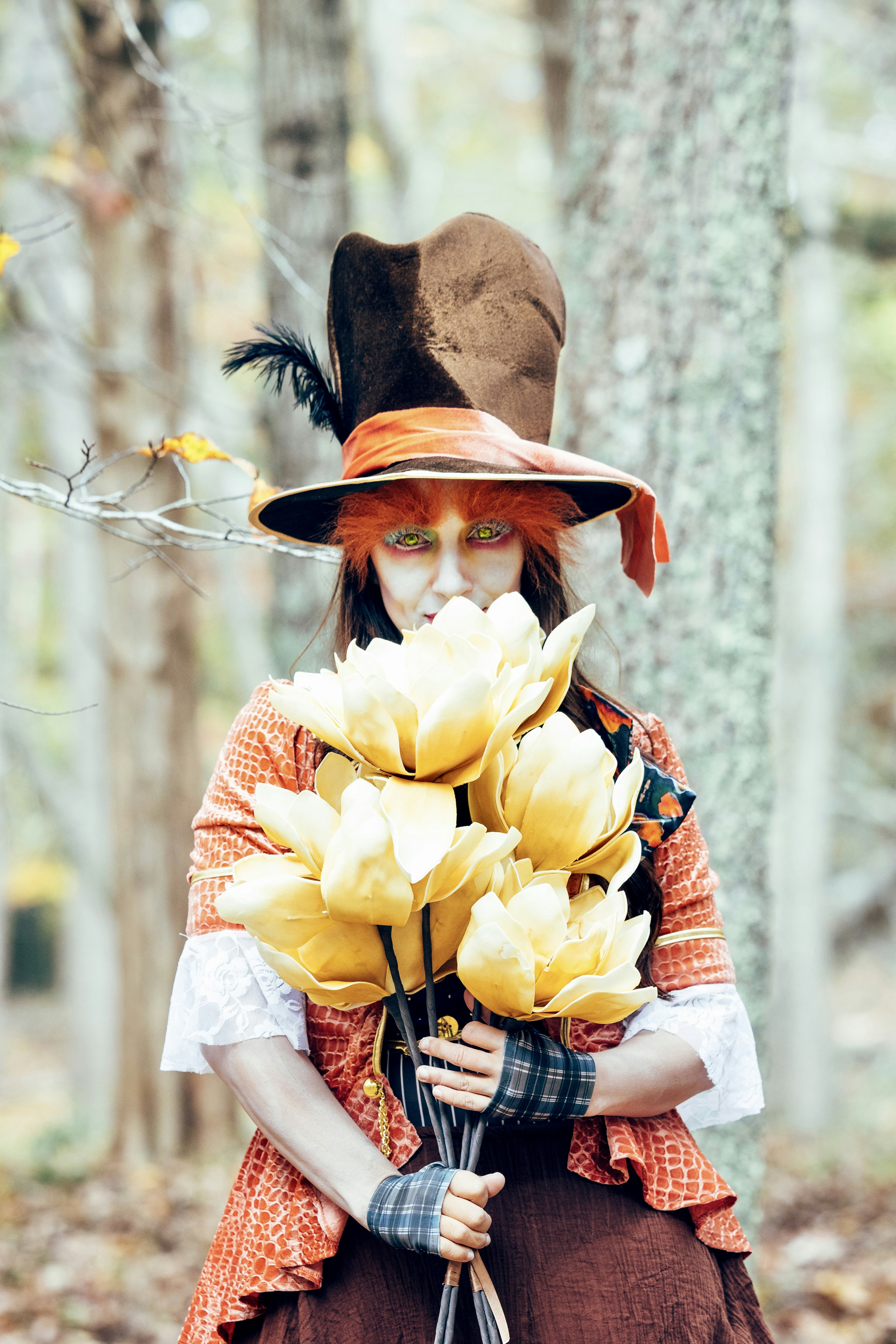 Bouquet of Autumn Fire: A Portrait in Costume and Color