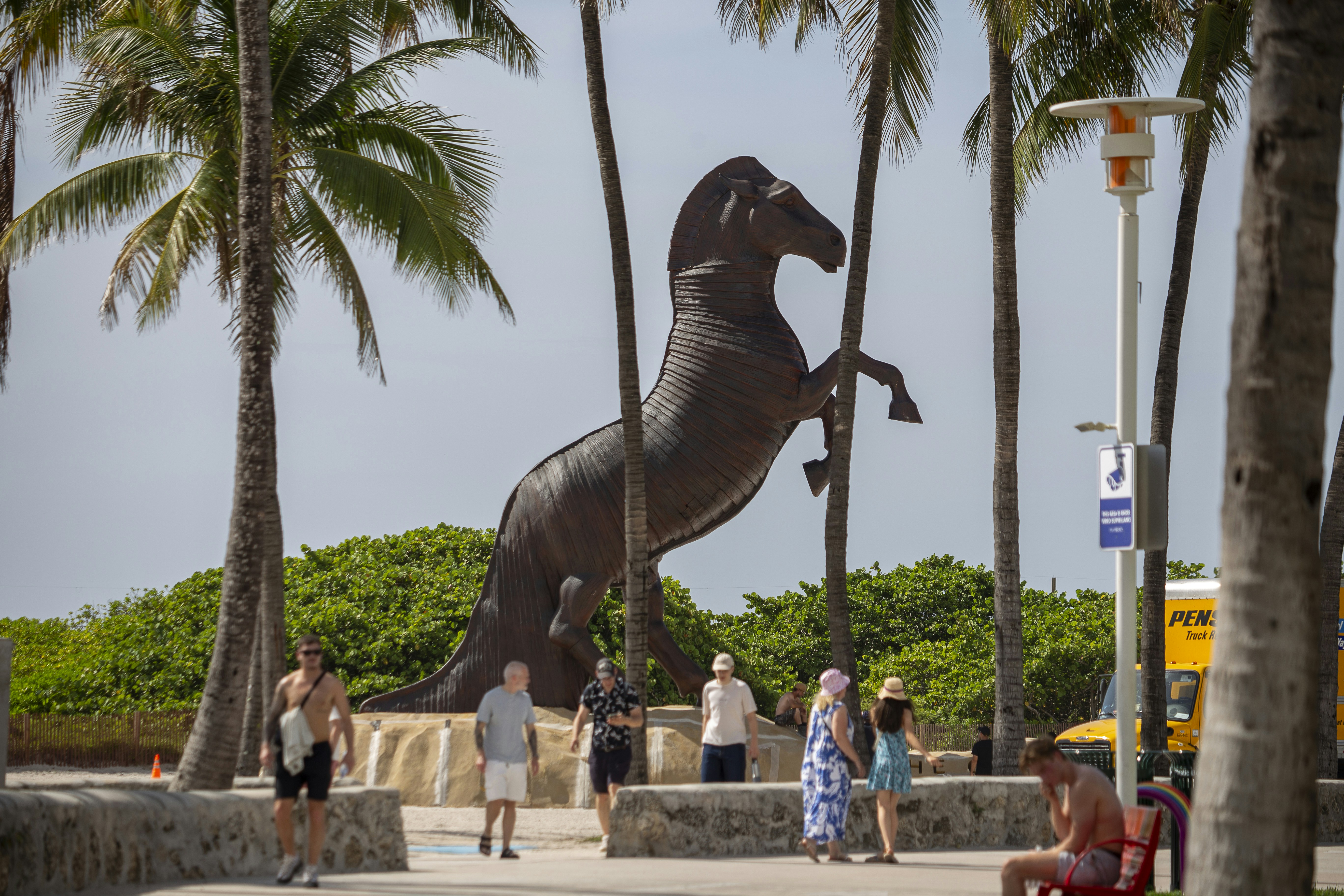 Giant T-Rex Surprise by the Seaside Promenade