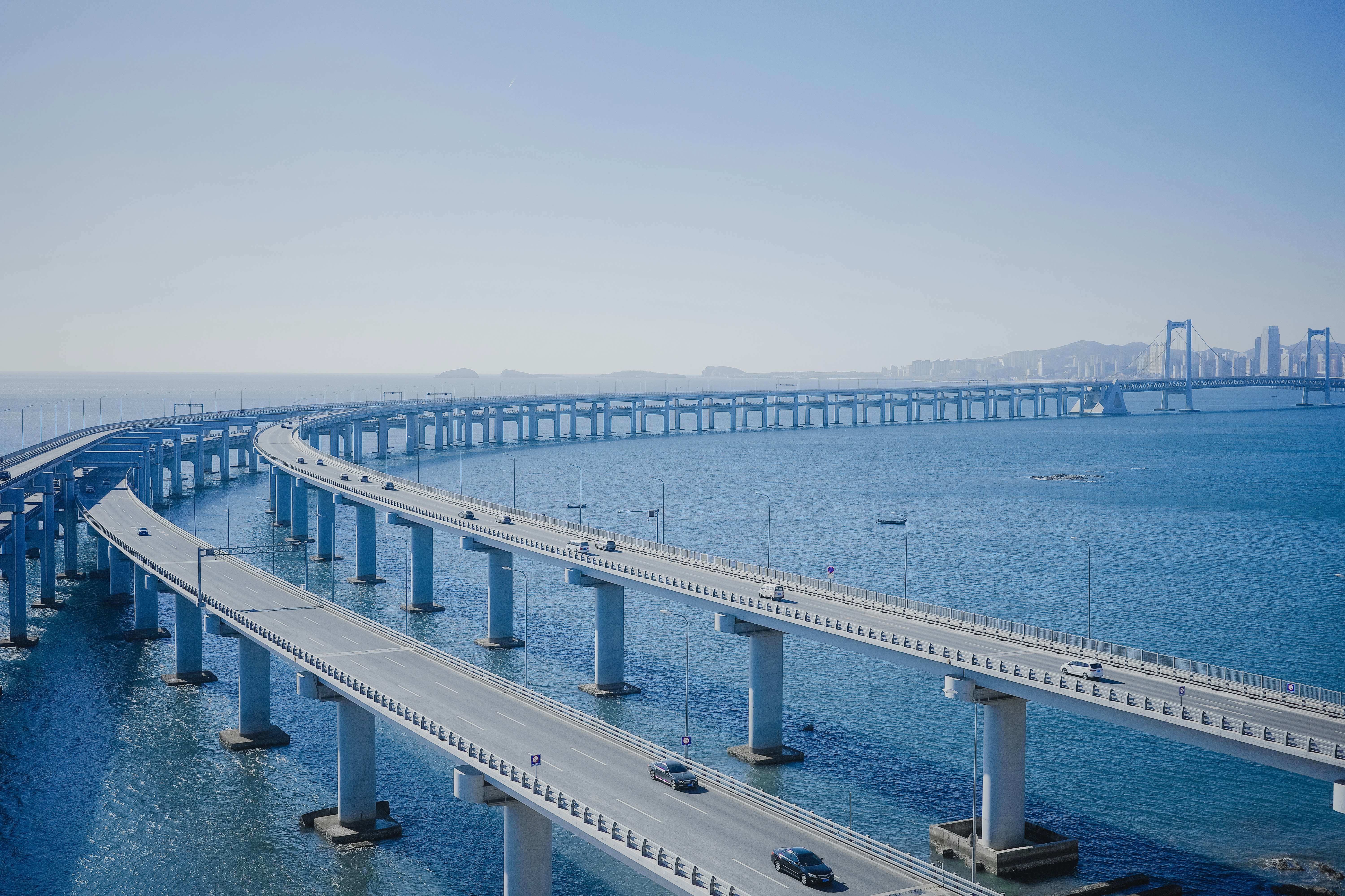 Maritime Ribbon: A Coastline Bridge Winding Across the Sea