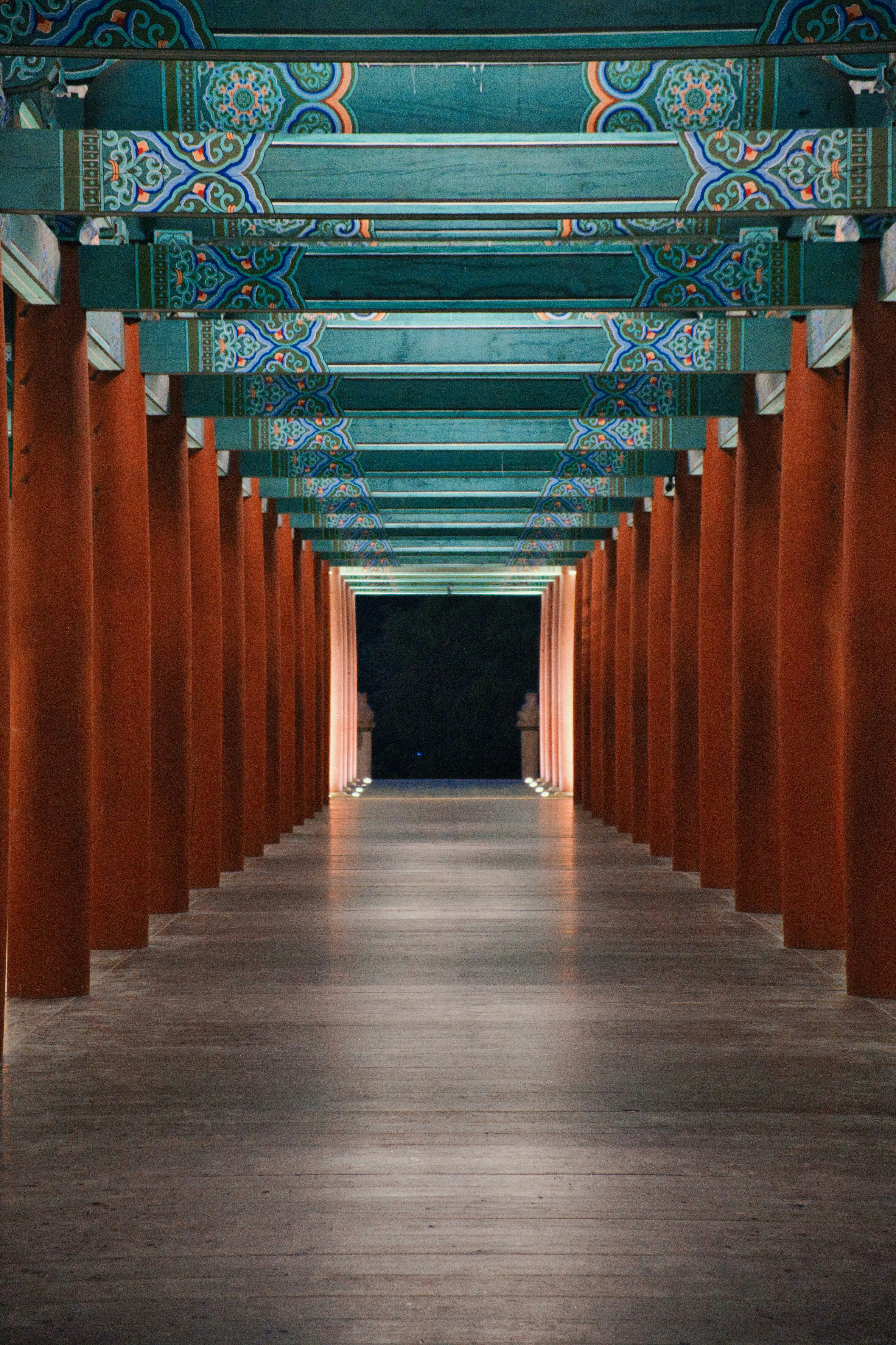 Colonnade into the Quiet Blue Garden
