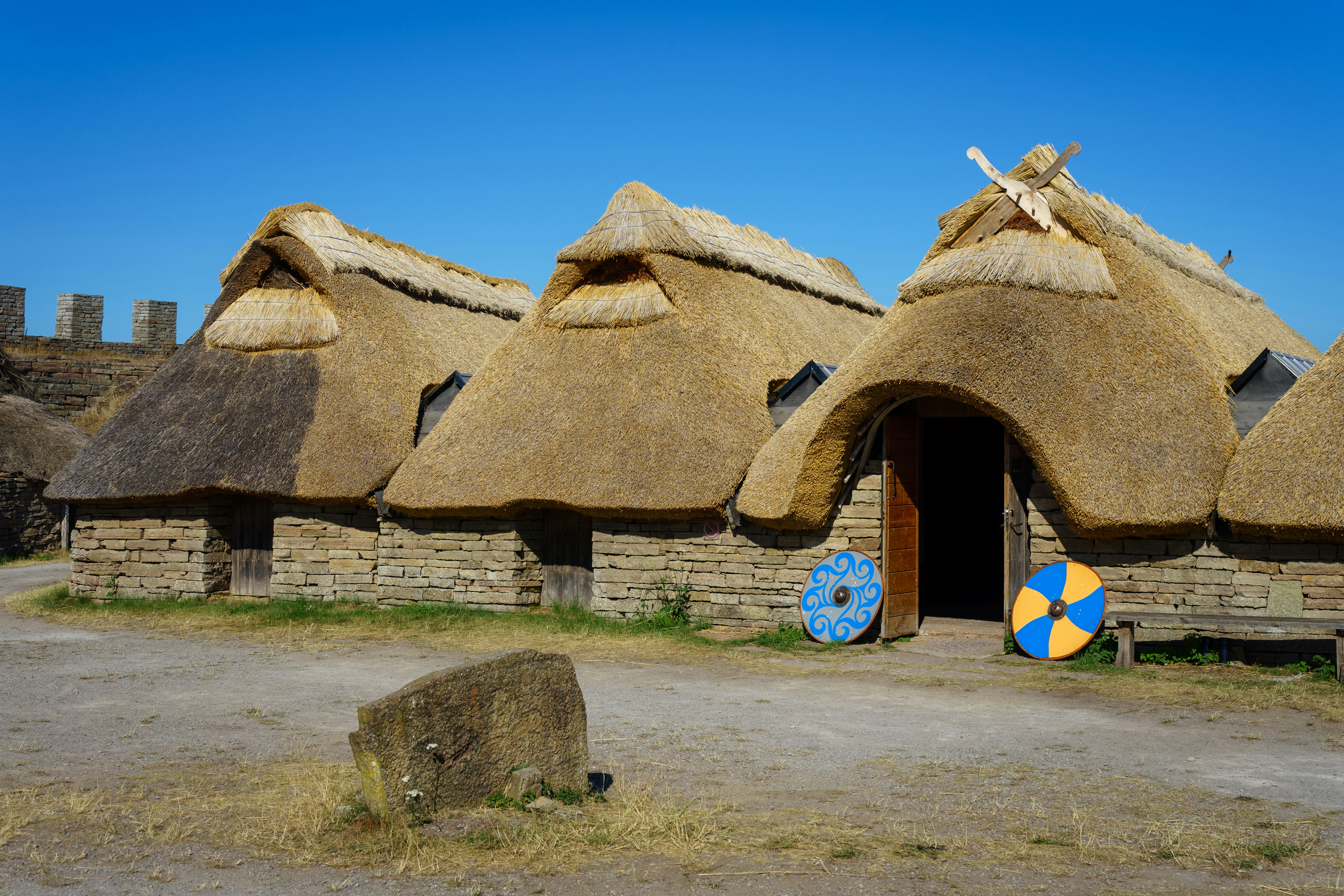 Thatch-roofed Cottages with Shielded Entrance