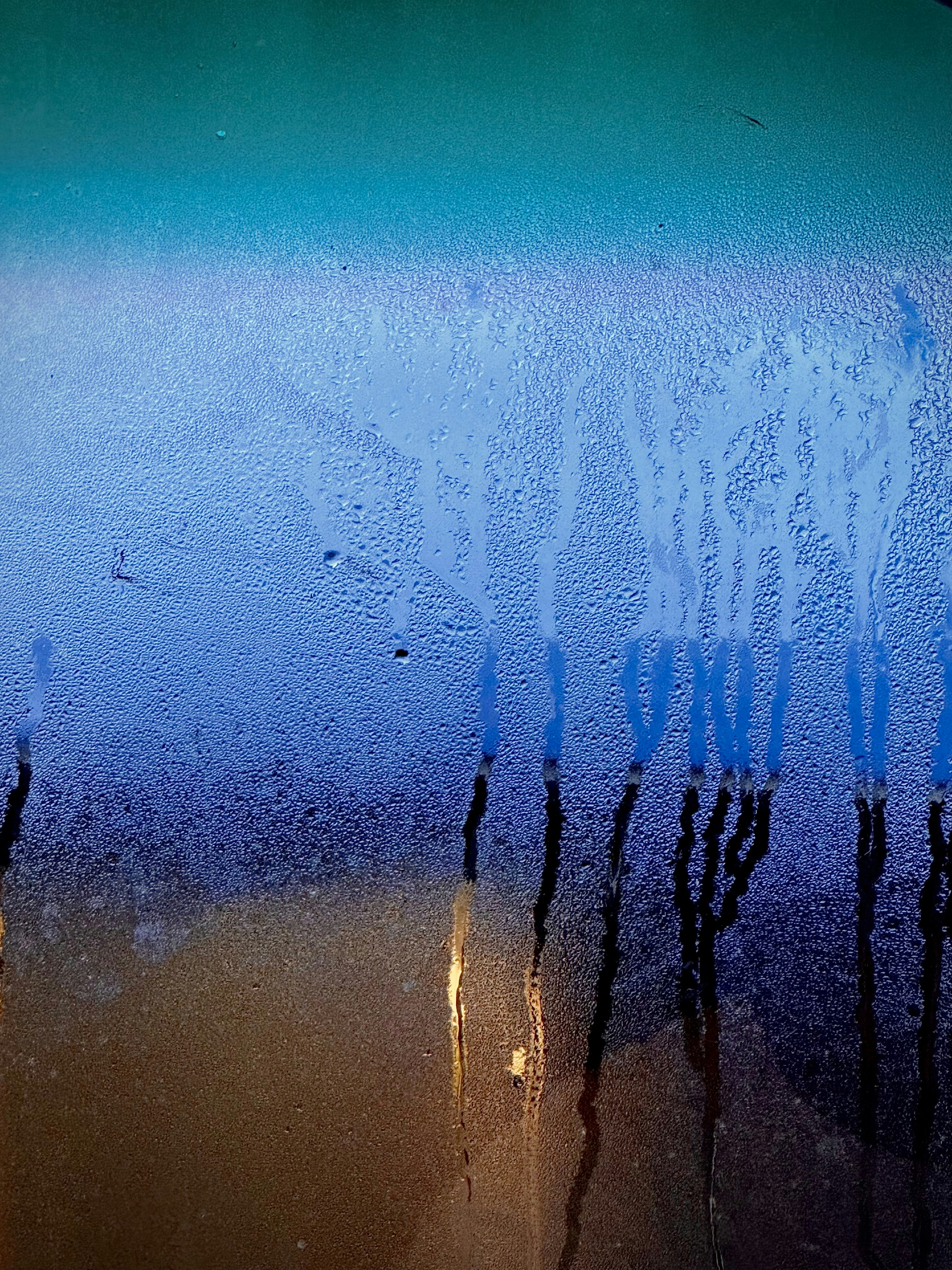 Through Frosted Glass: Vertical Trails of Color Dappled by Light