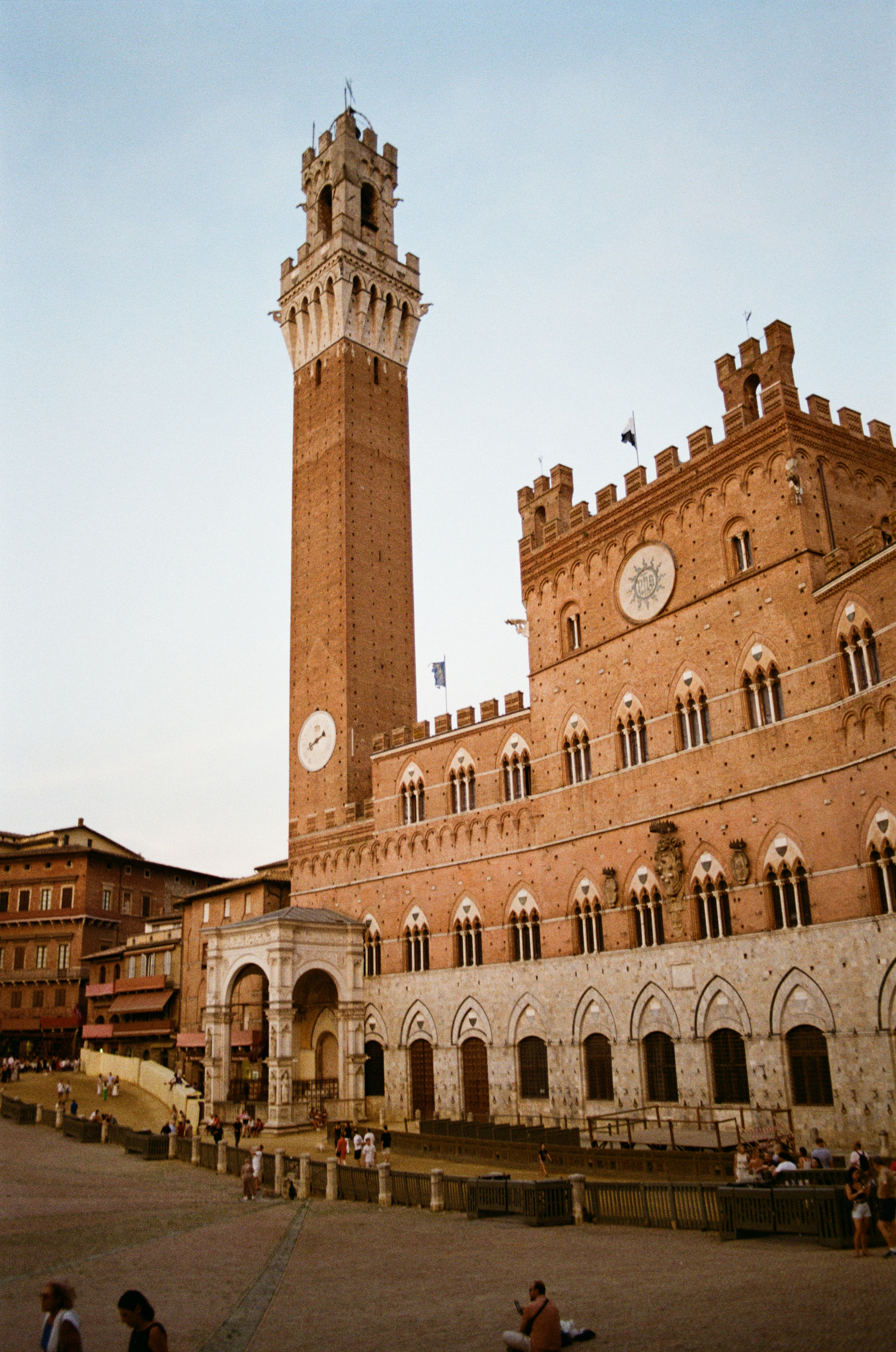 Towering Clock and Arched Facade of the Town Hall
