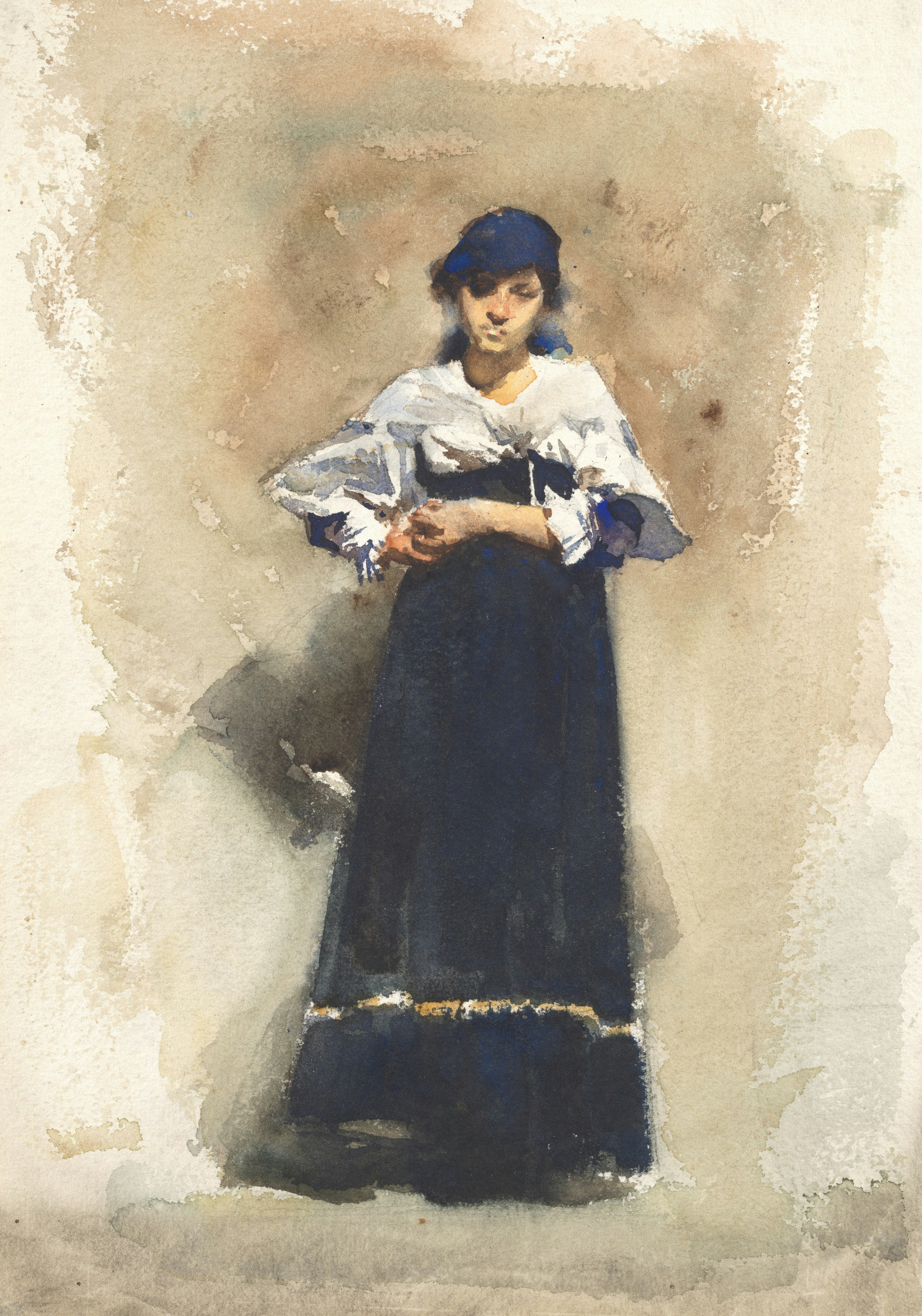 Quiet Reverie in Blue and White