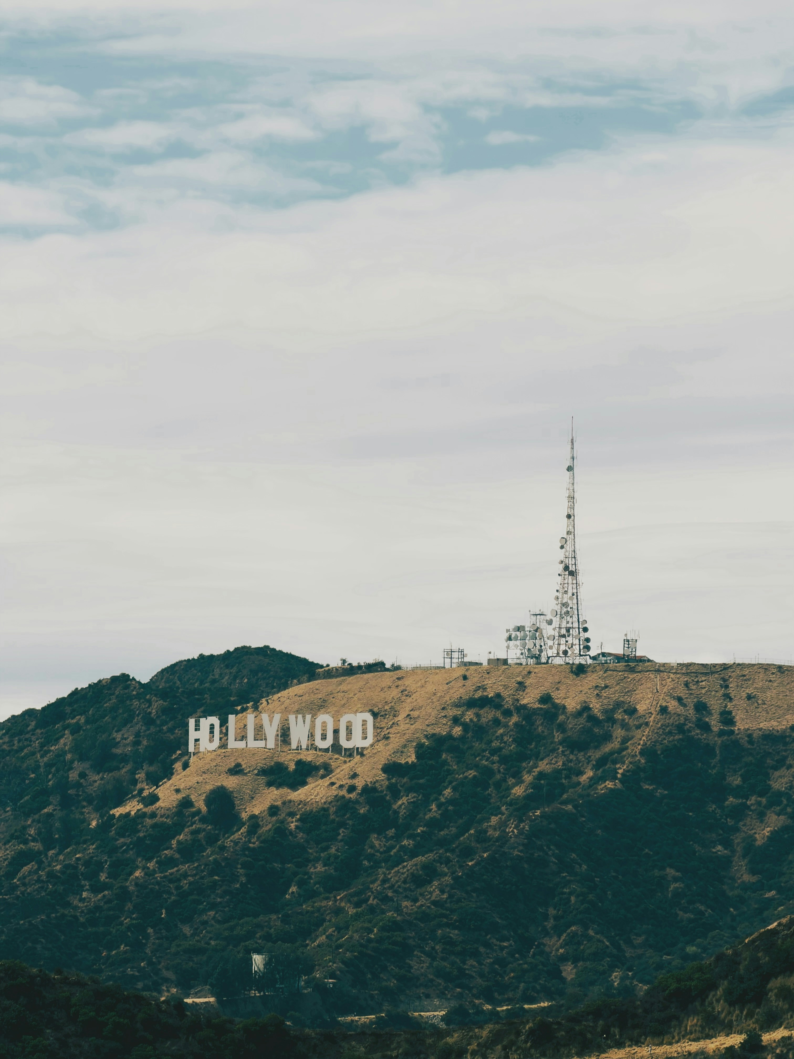 Hollywood Sign on the Hillside under a Soft Sky