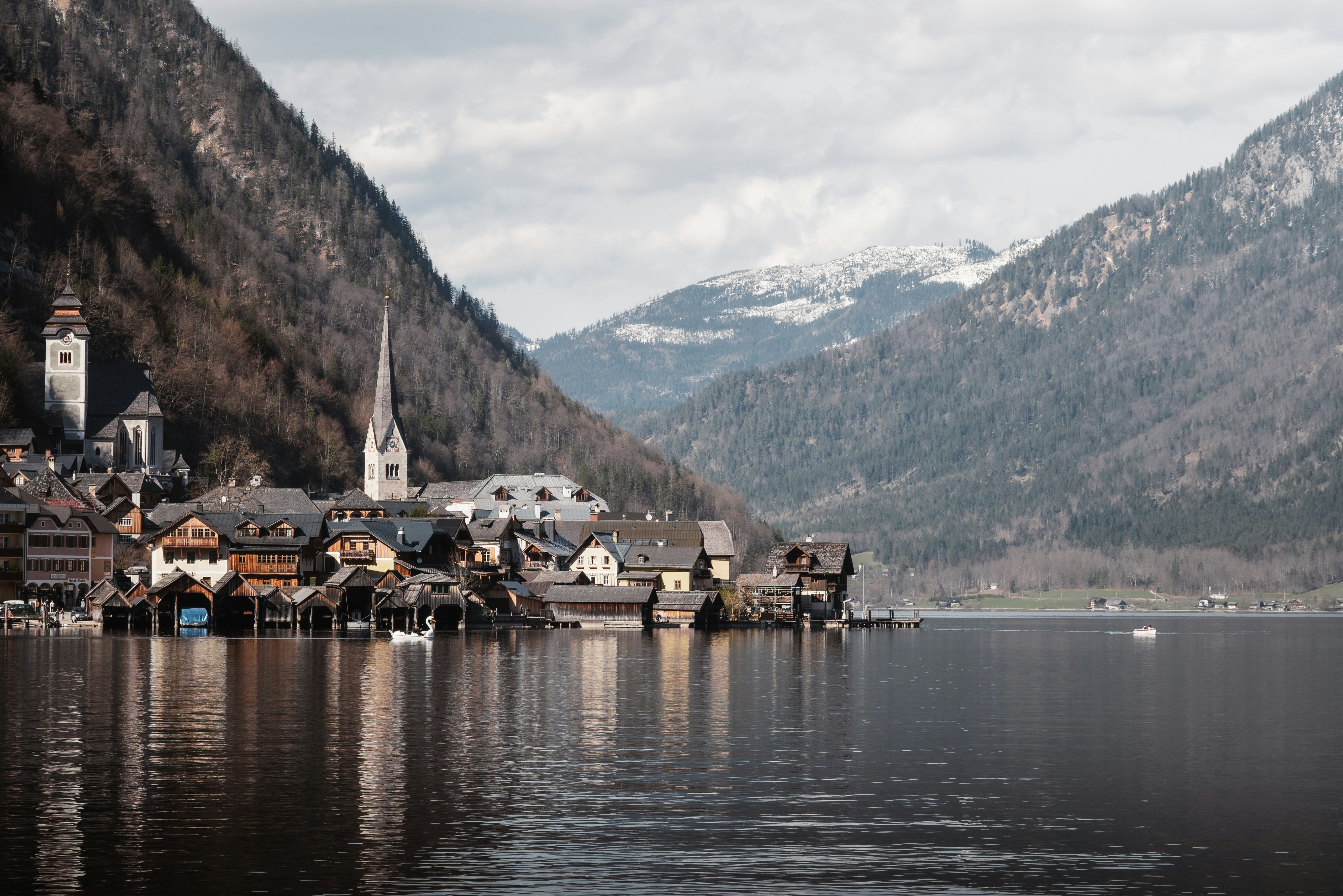 Village by the Fjord: Timbered Dwellings at the Lake’s Edge