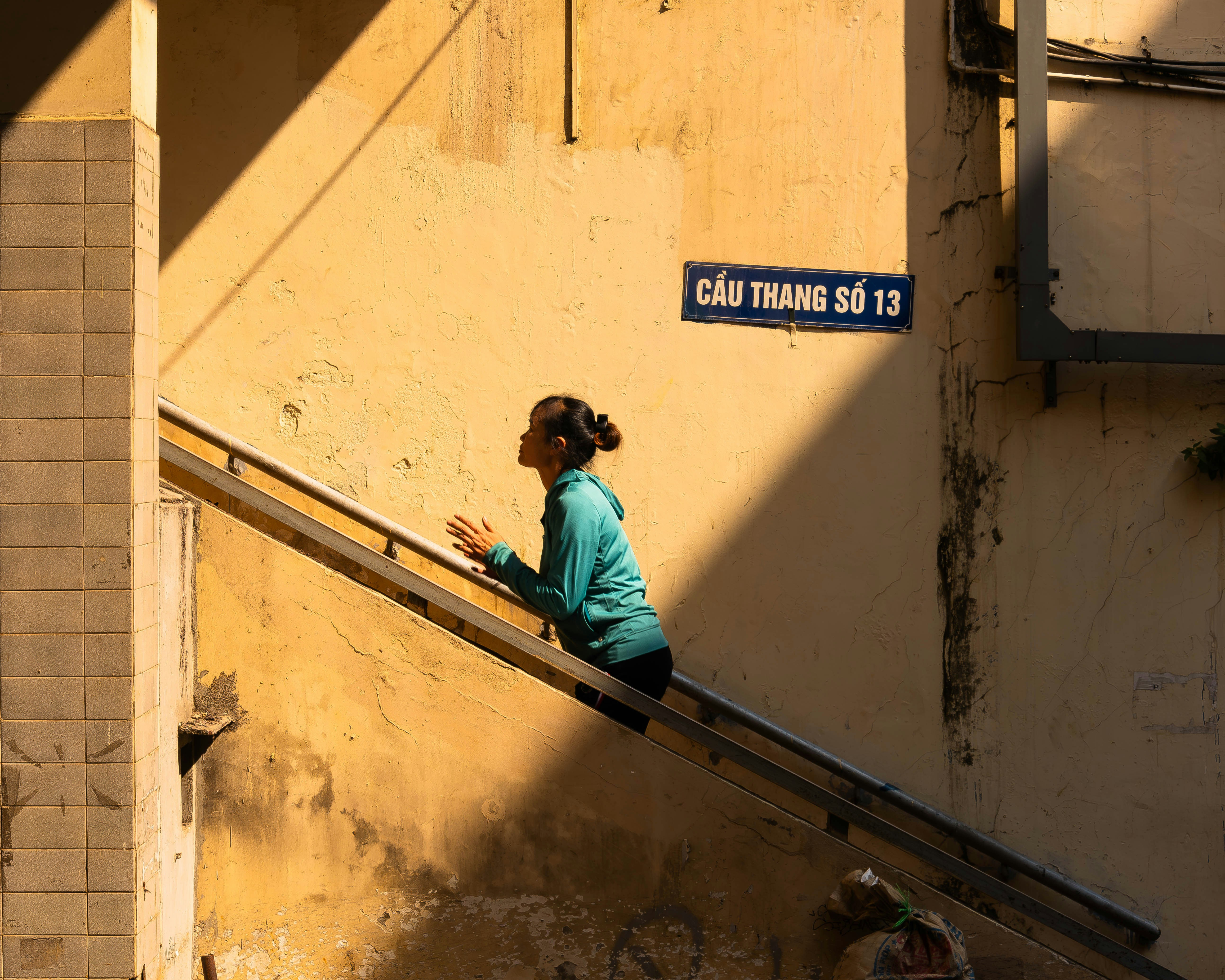 Climbing the Warm Light: A Moment on the Ramp