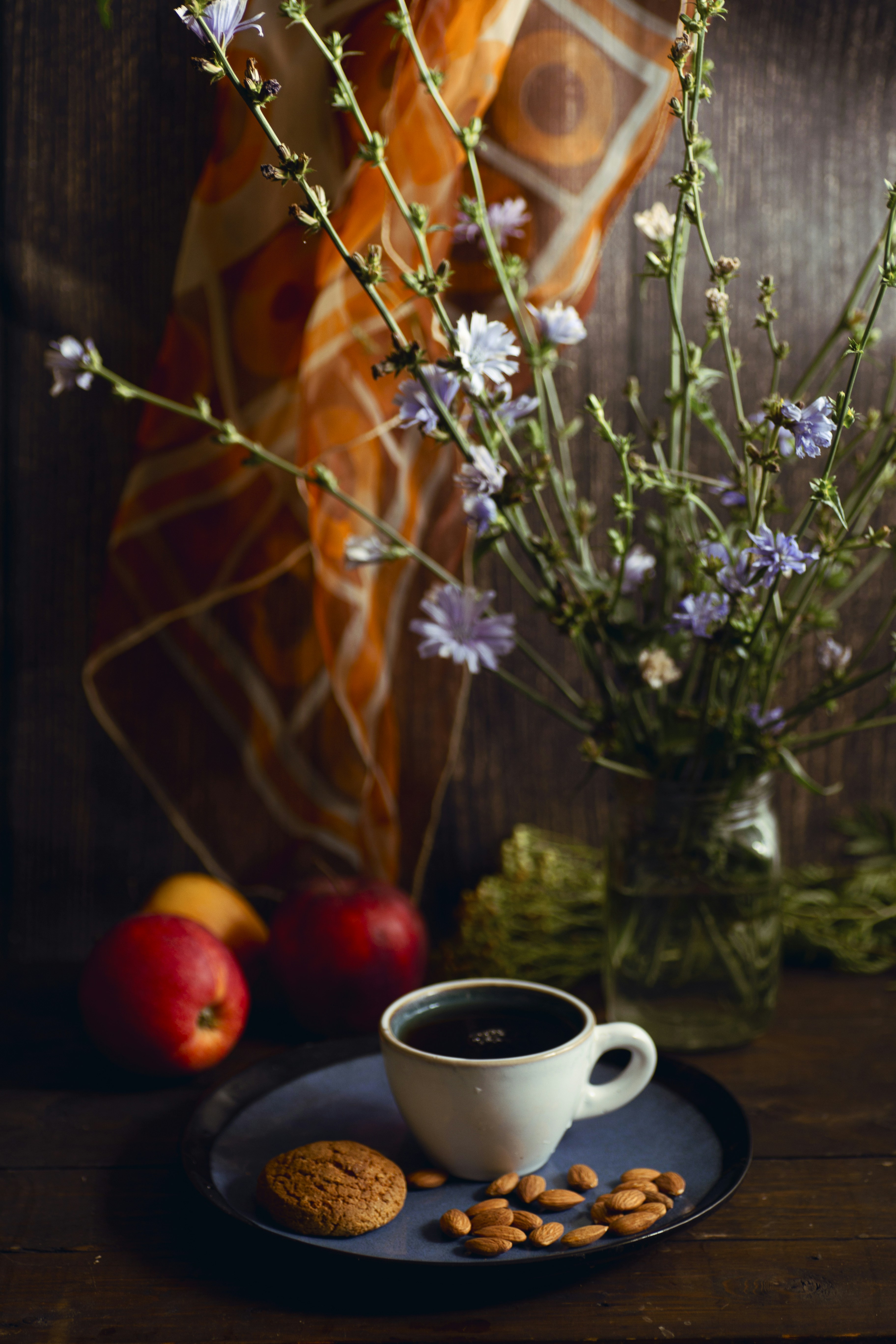 Morning Calm: A Cup, Cocoa, and Quiet Wildflowers
