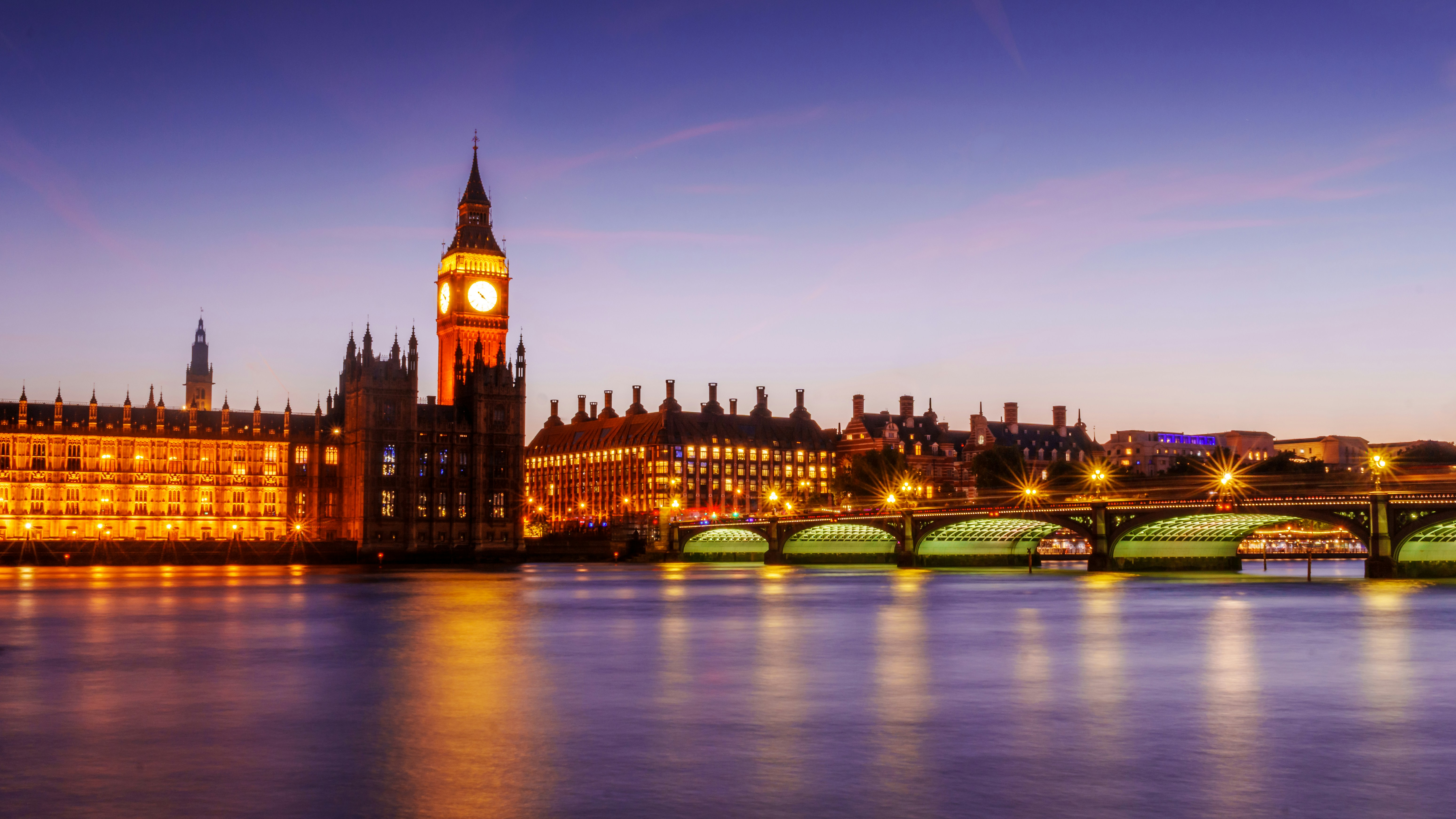Golden Hour Over Westminster: River Reflections and the Clock Tower