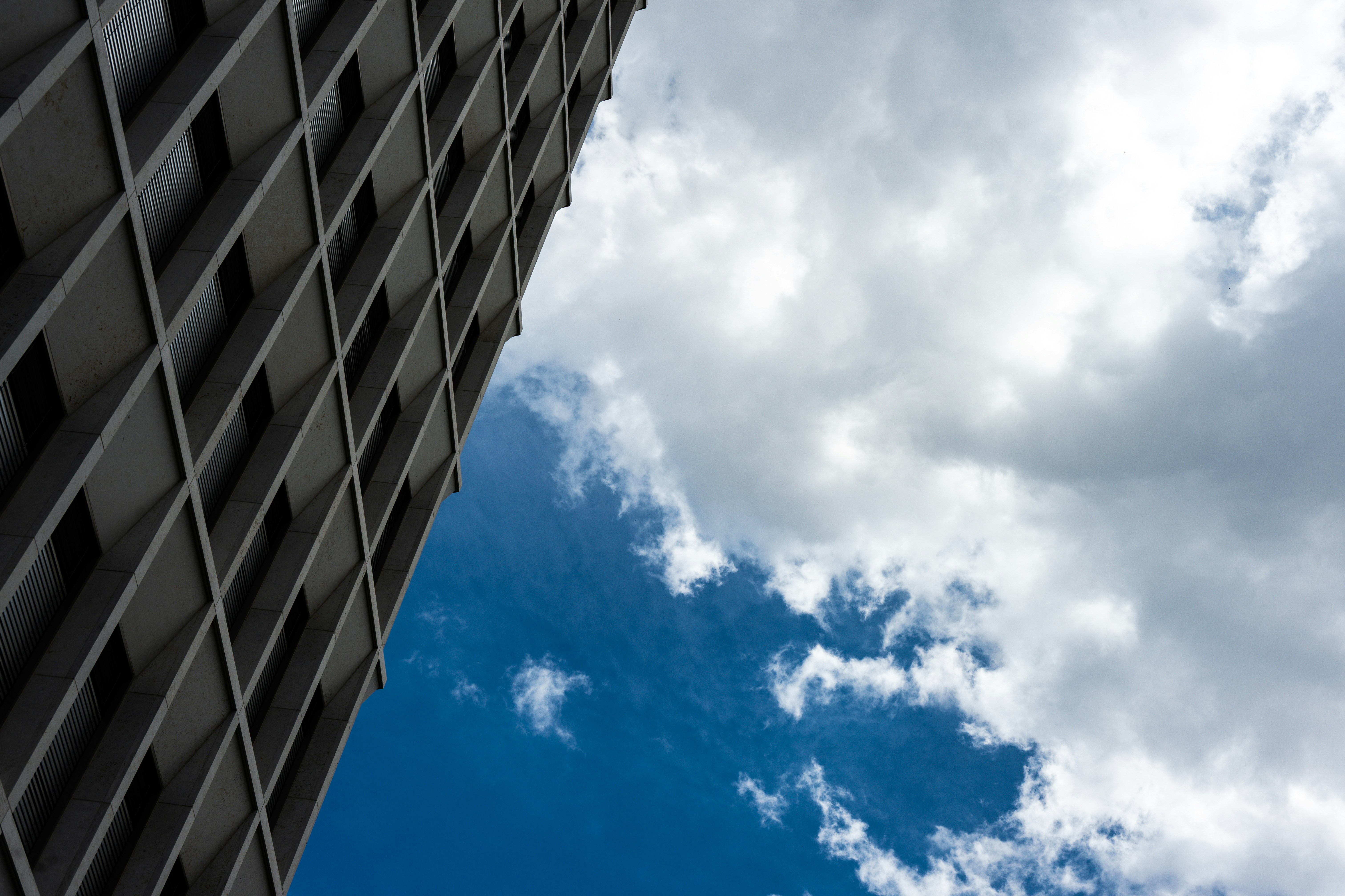 Angled Facade Against a Periwinkle Sky