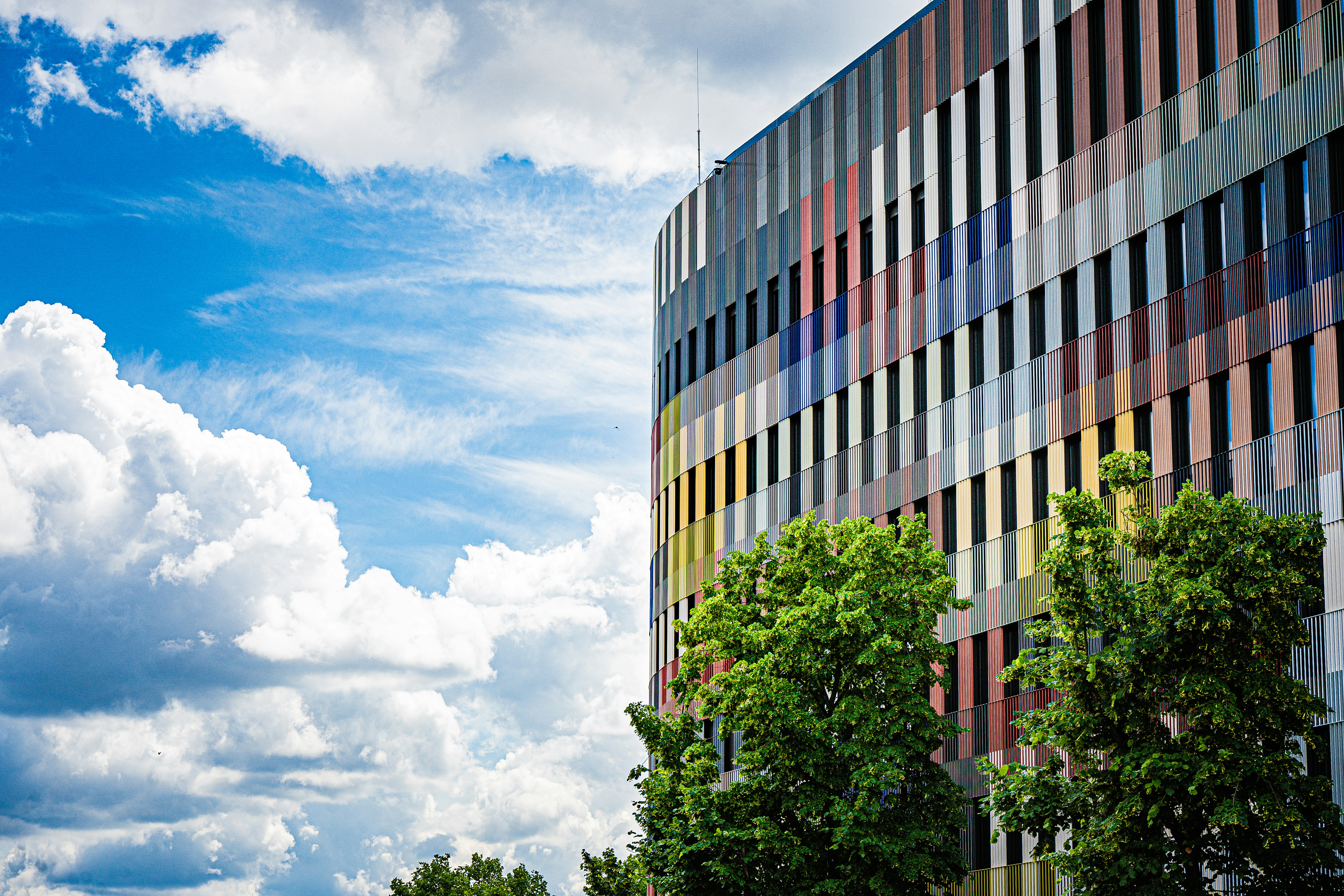 Colorful Facade on a Sunlit Urban Rise