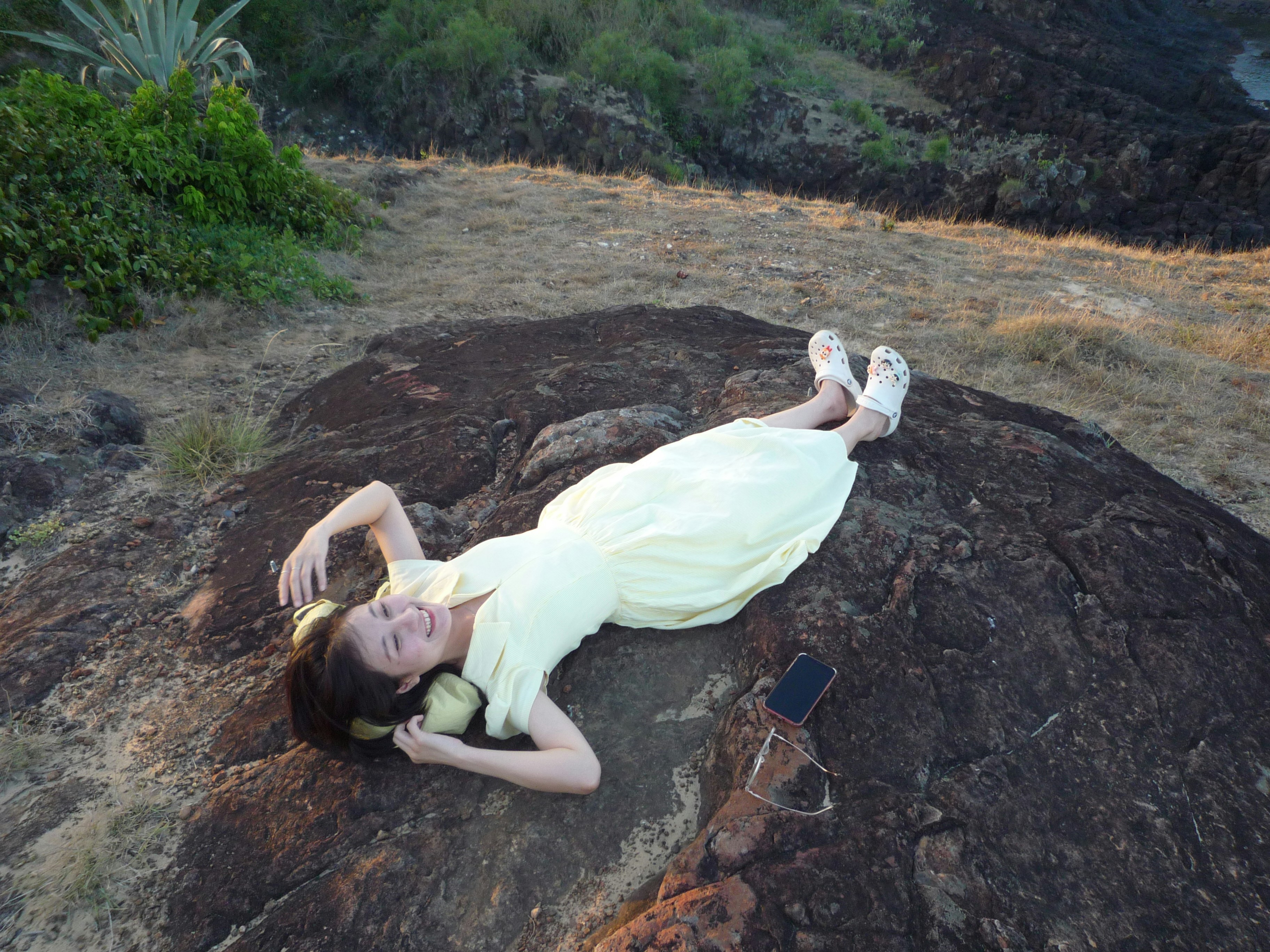 Drowsy on a Warm Rock: A Quiet Moment in the Clearing
