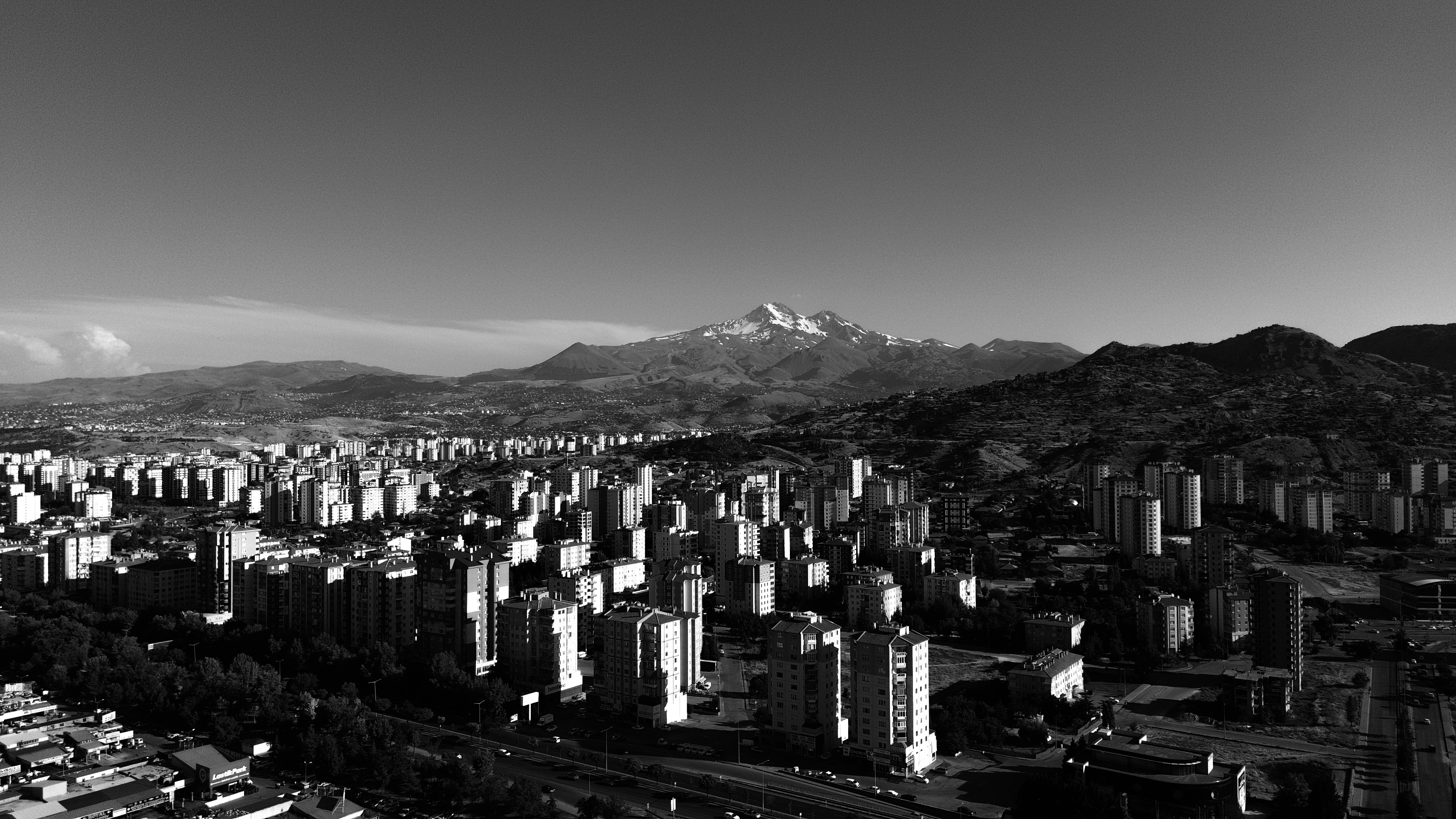 Urban Spine: A Panoramic City at Dusk