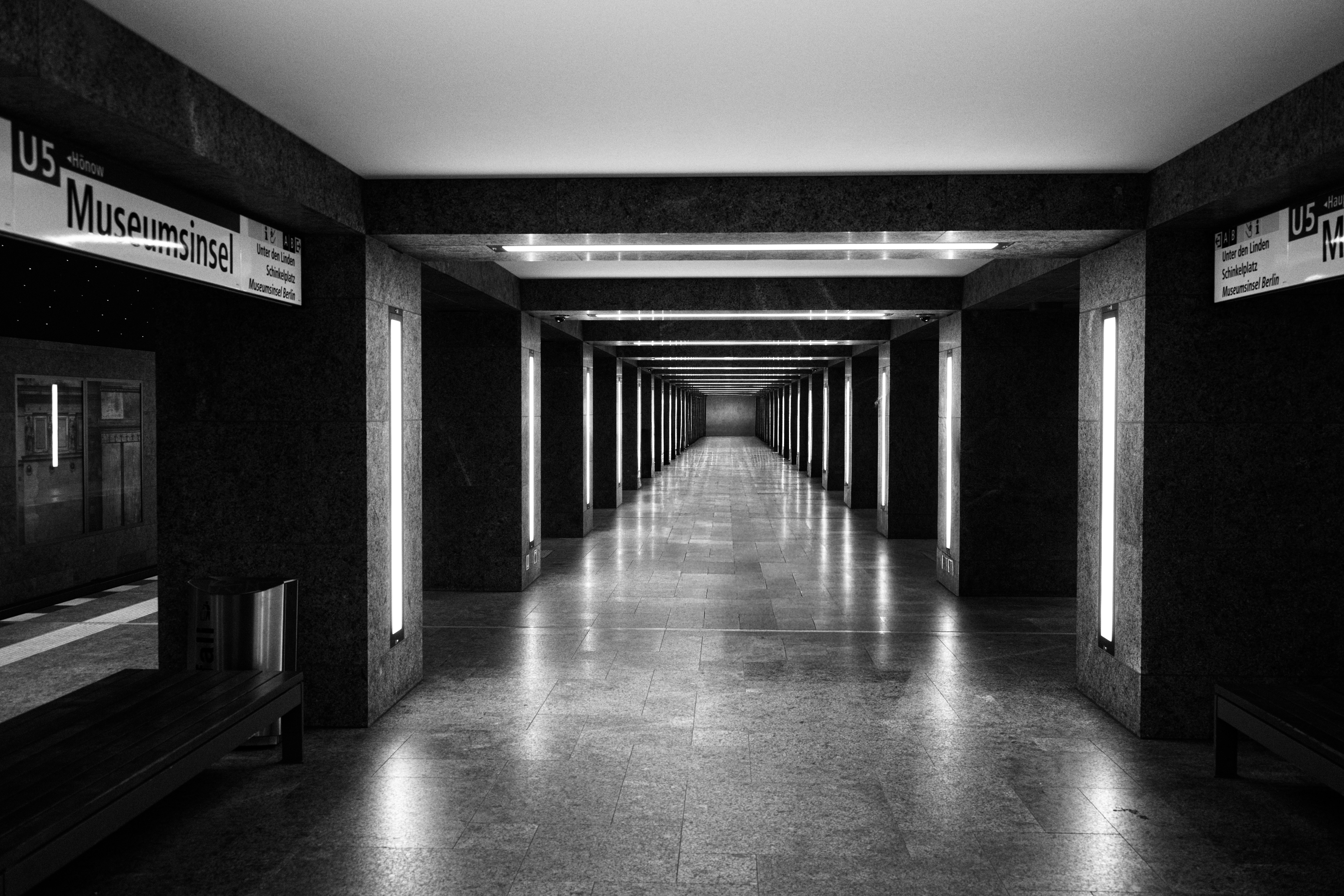 Infinite Corridor: A Black-and-White Walk Through the Subterranean Hall