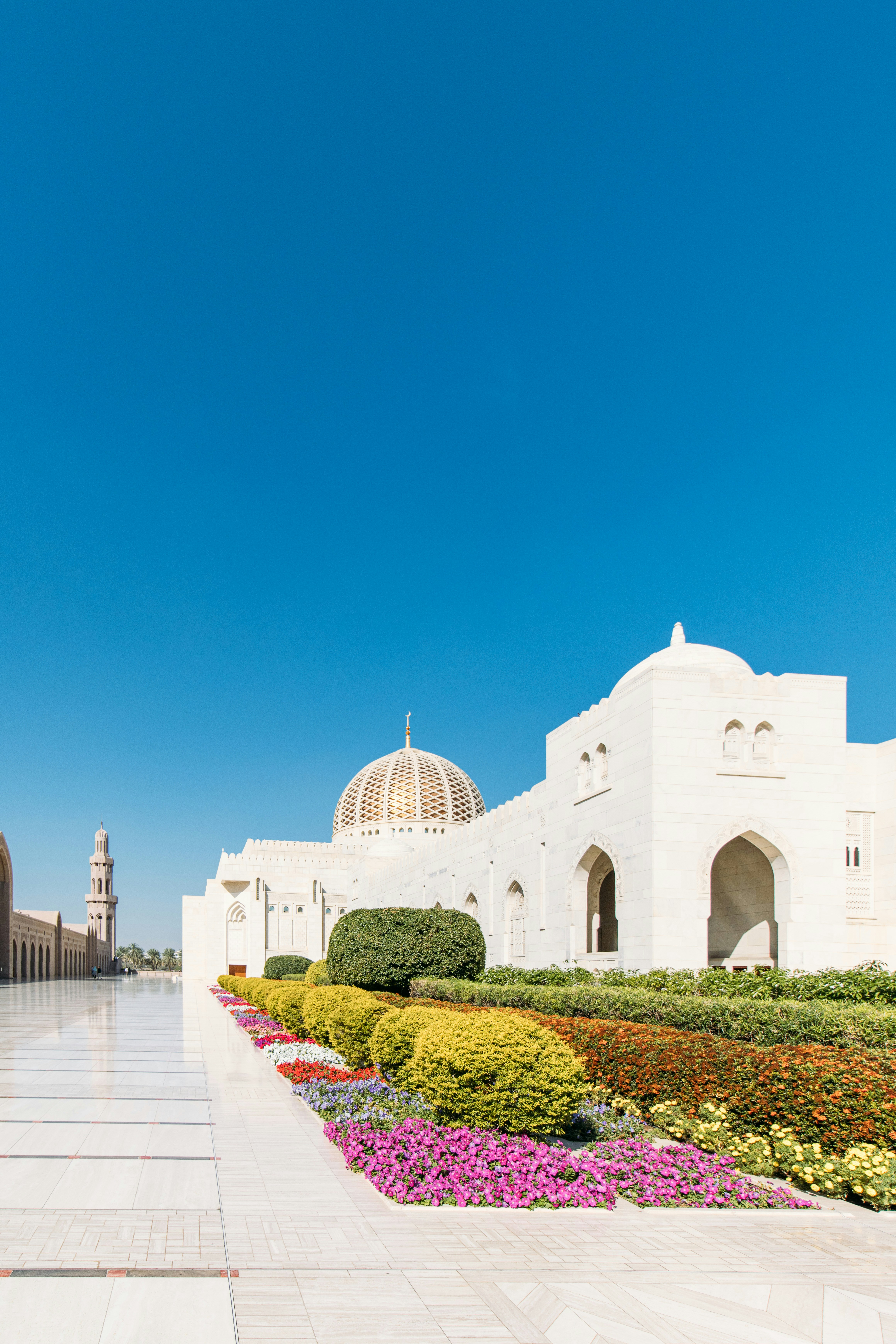 White Dome Architecture Beneath a Clear Desert Sky