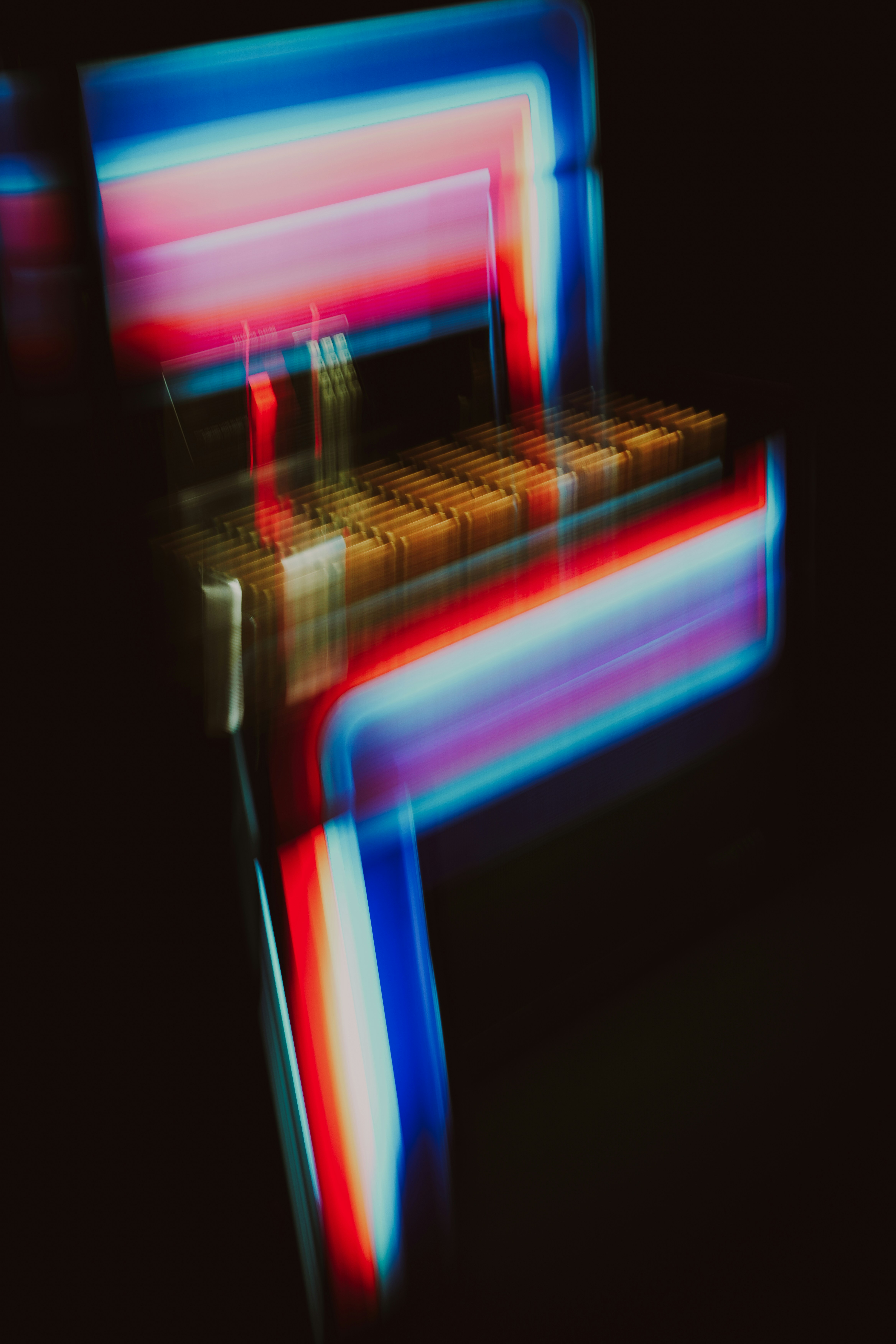 Neon Echoes: A Blur of Concentric Color Trails