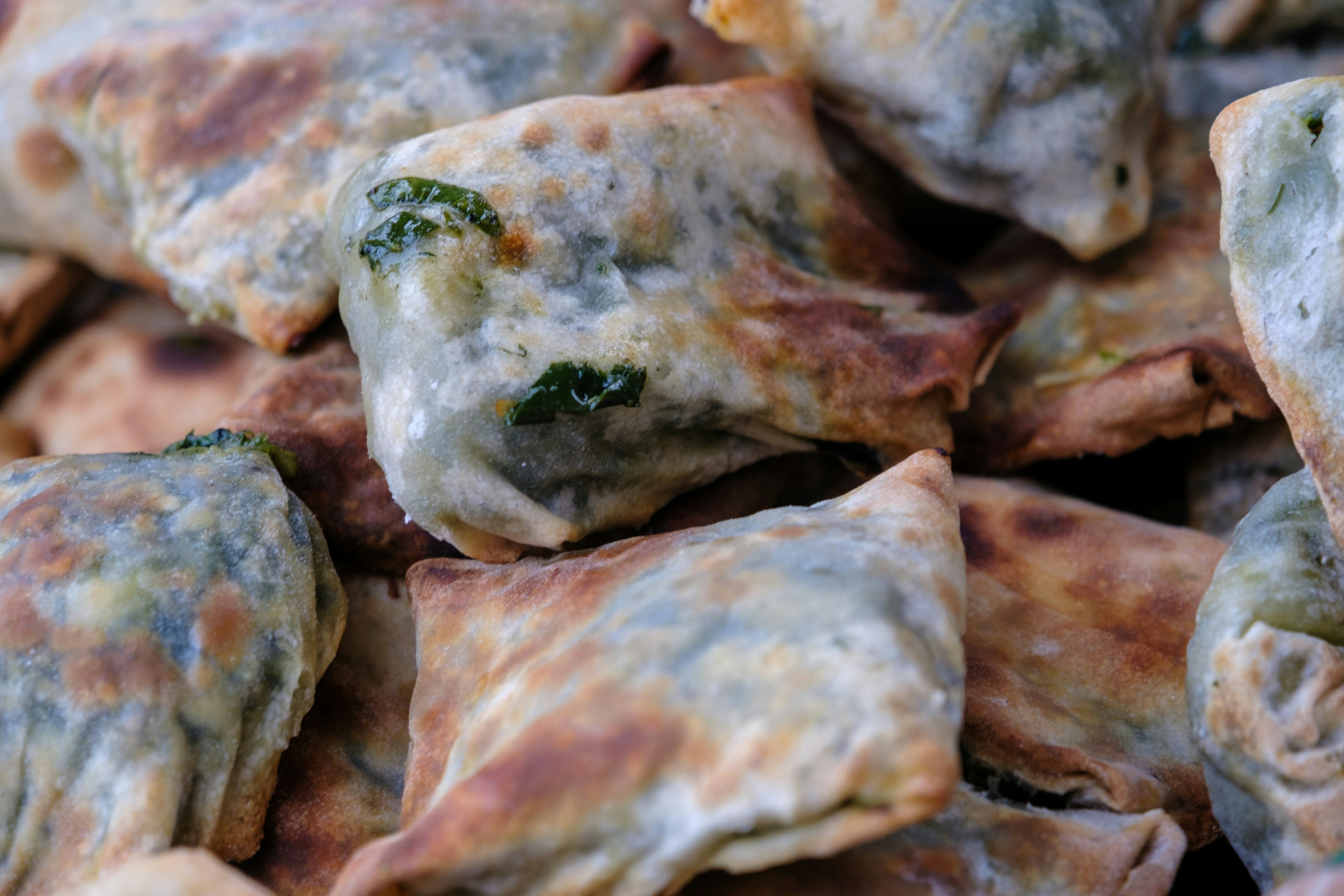 Crisp Pastry Squares with Green Filling