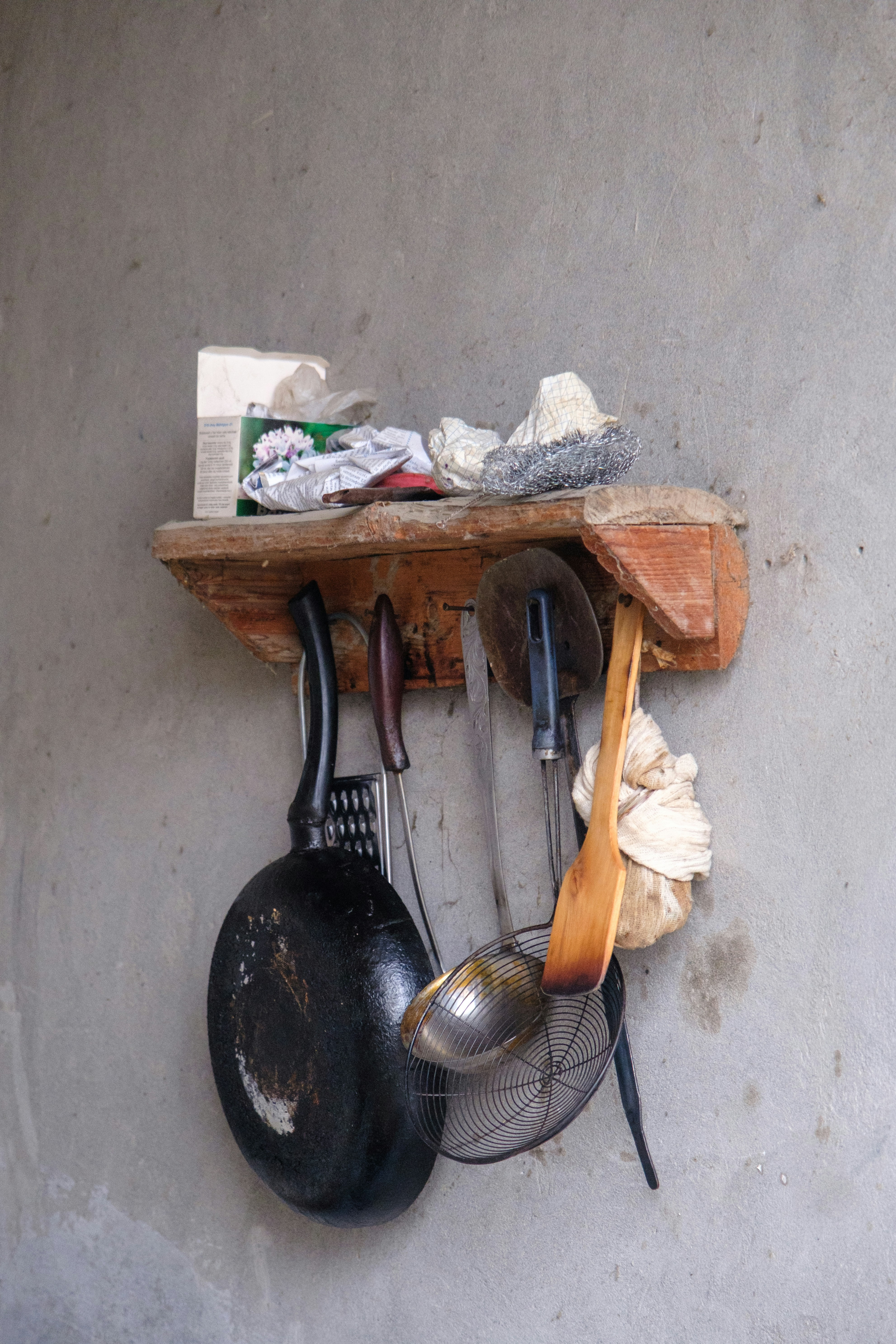 Hanging Kitchen Tools: A Rustic Wall Still-Life