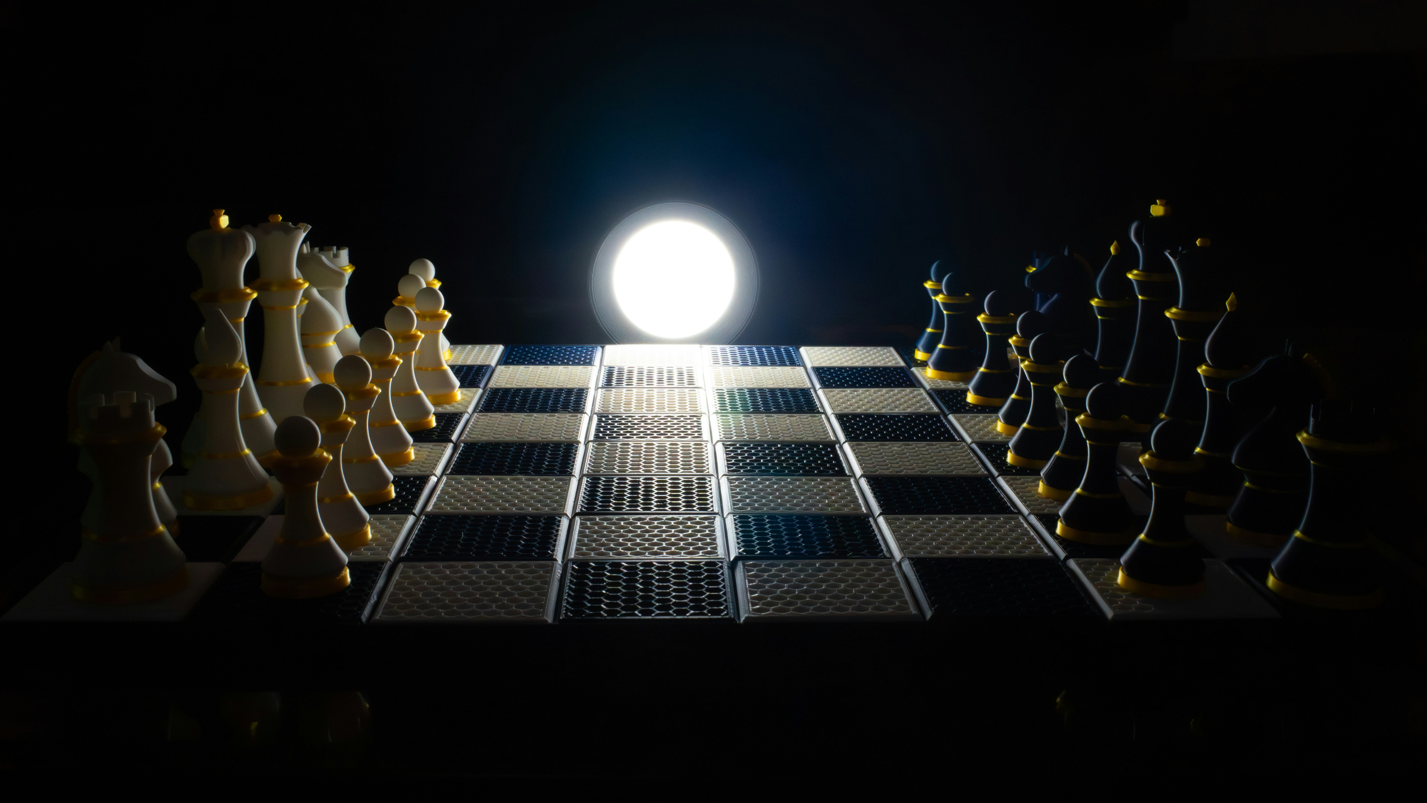 Luminous Orb Over a Chessboard: Nightfall Strategy