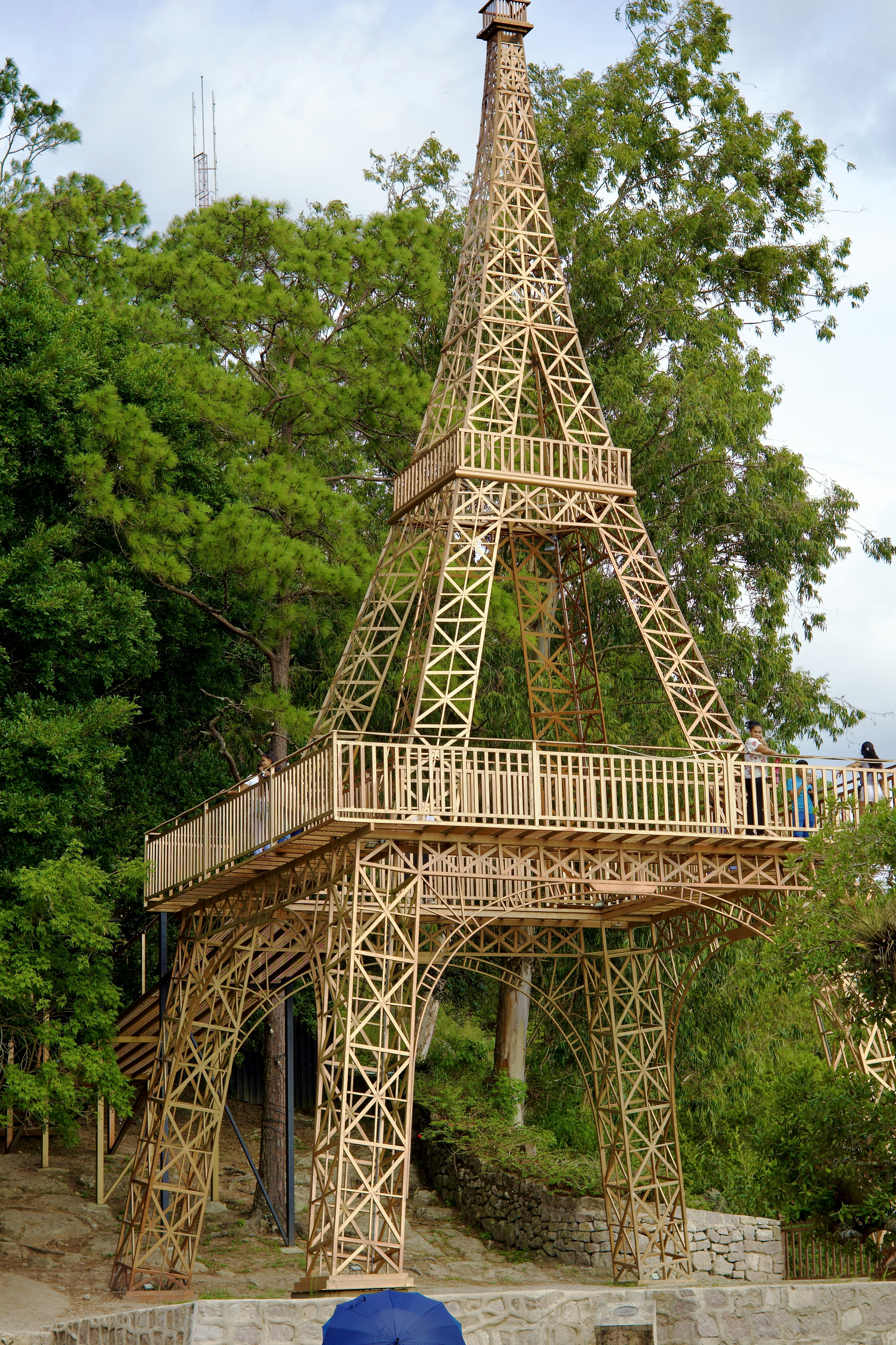 Wooden Eiffel: A Towering Timber Structure Reaching Skyward