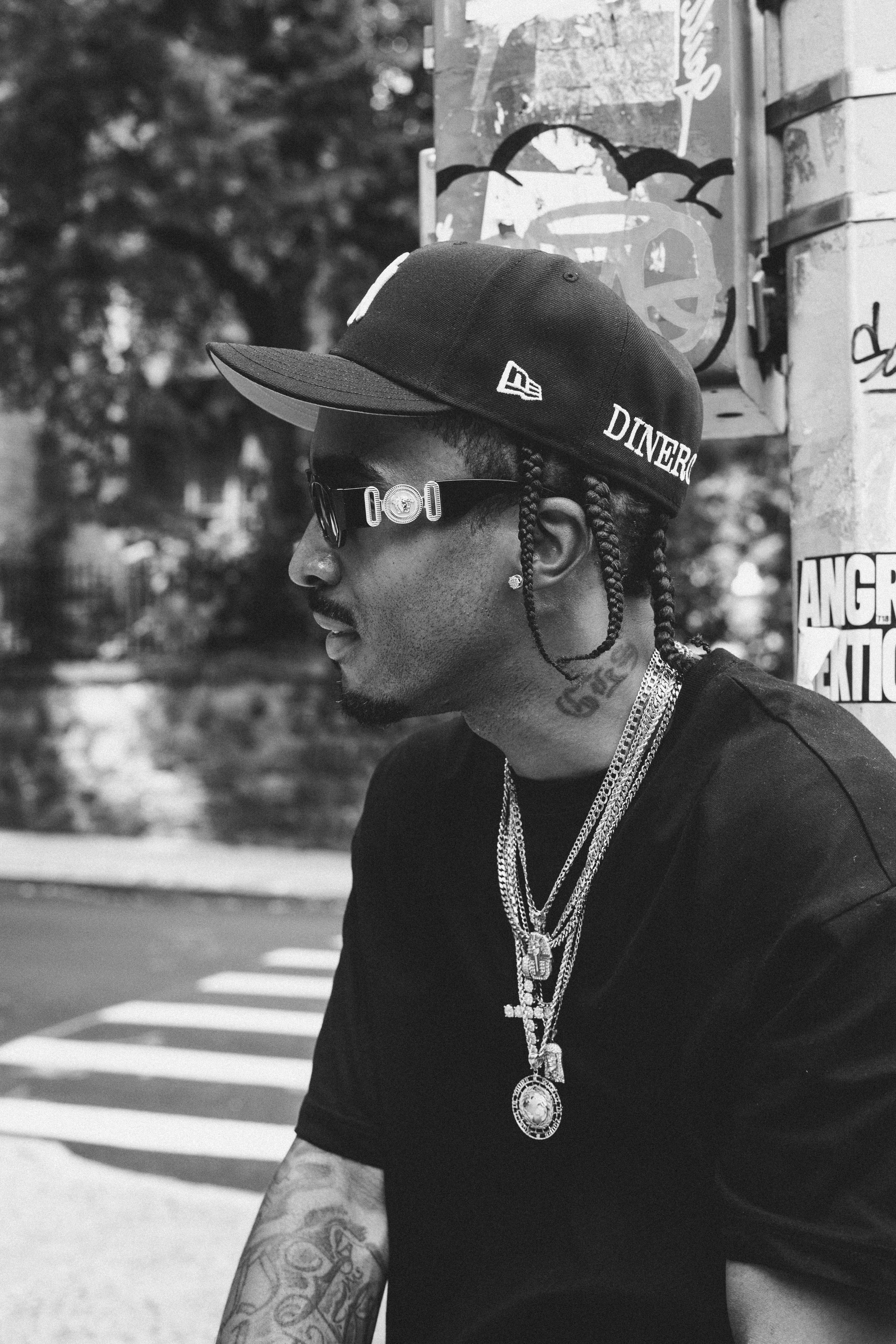 Midnight Moment: A Portrait of Streetwise Style in Black and White