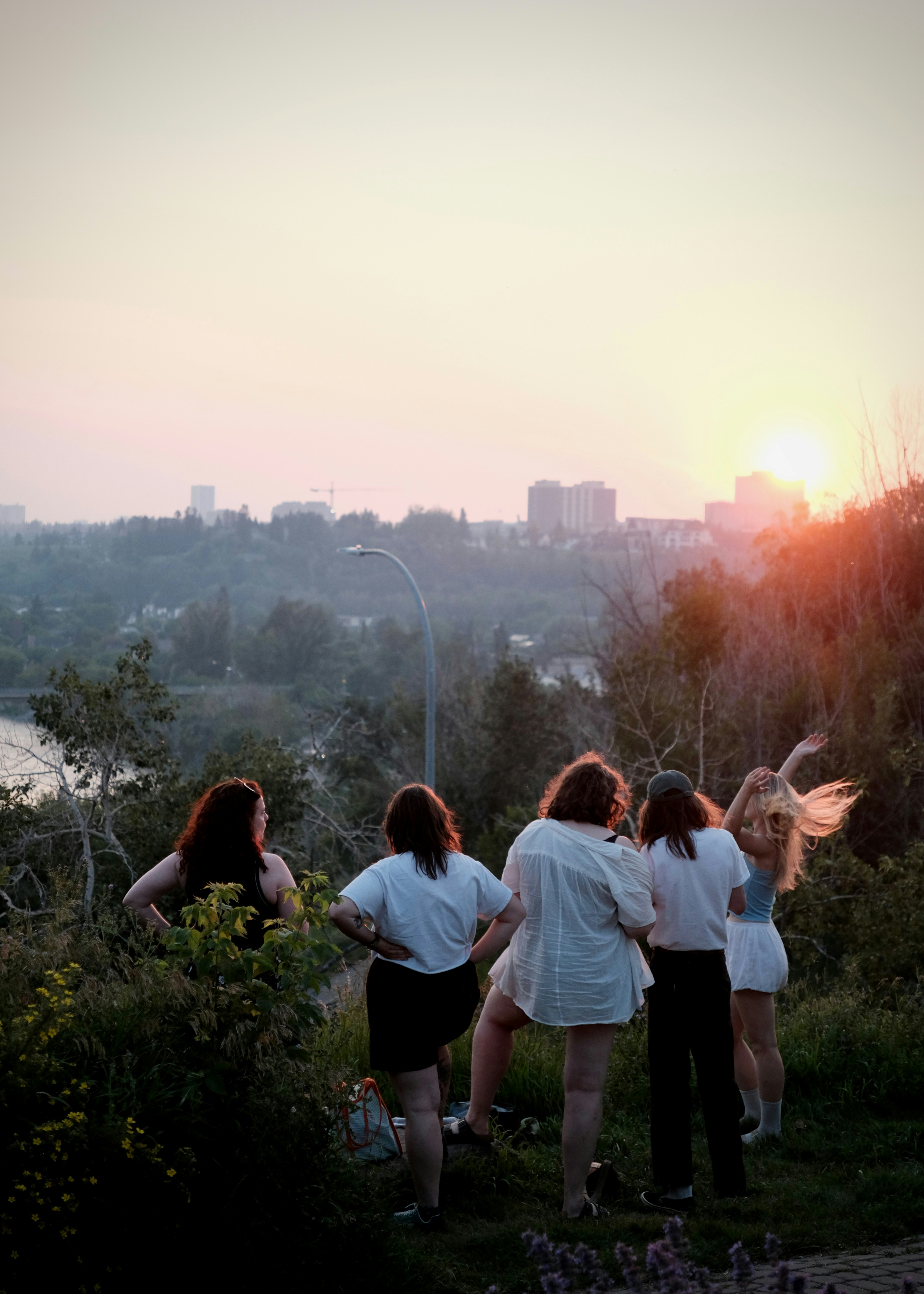 Sunset Escapade: Five Friends at the Edge of Daylight