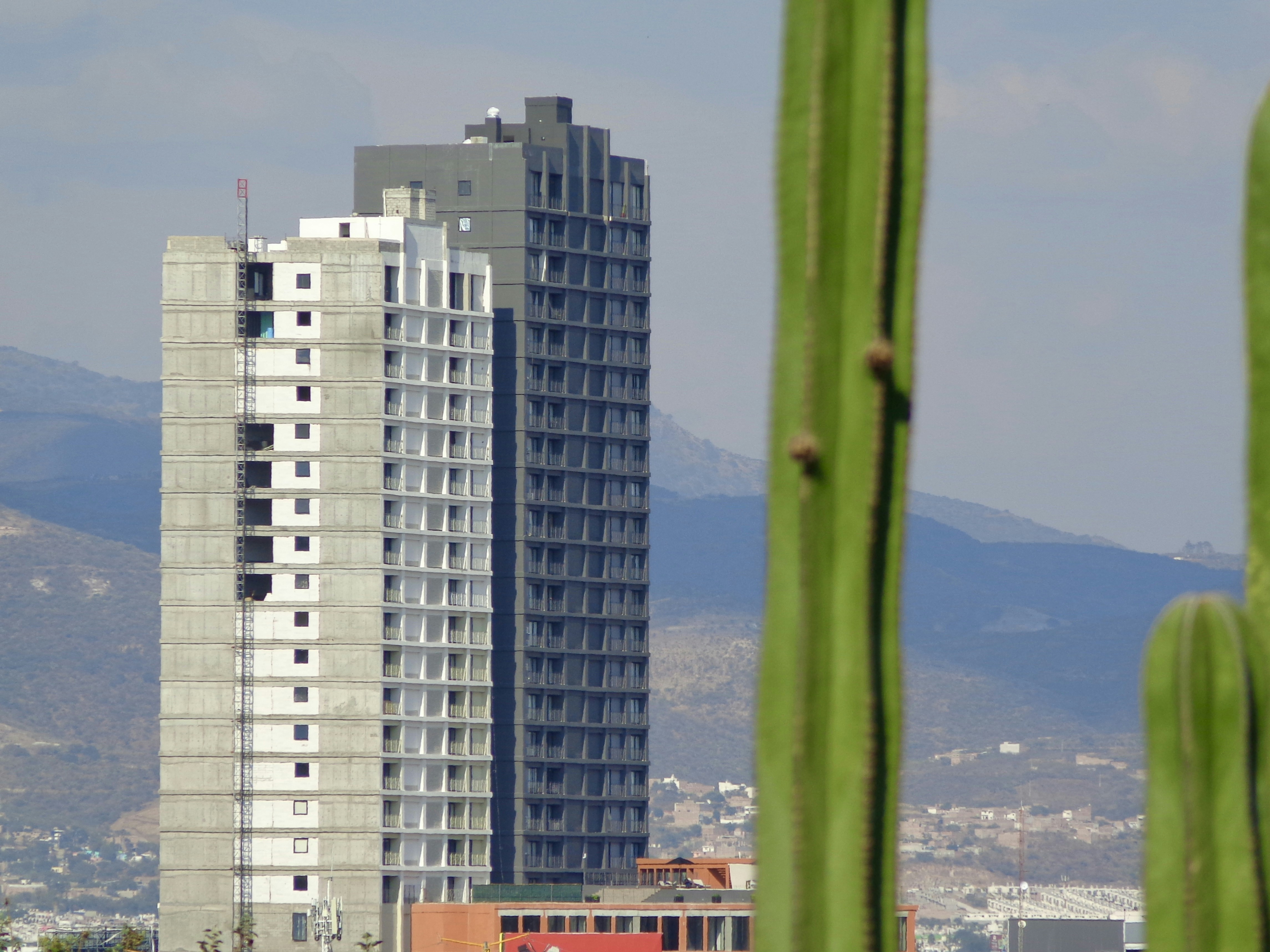 Concrete Highrise Rising Behind Desert Hues