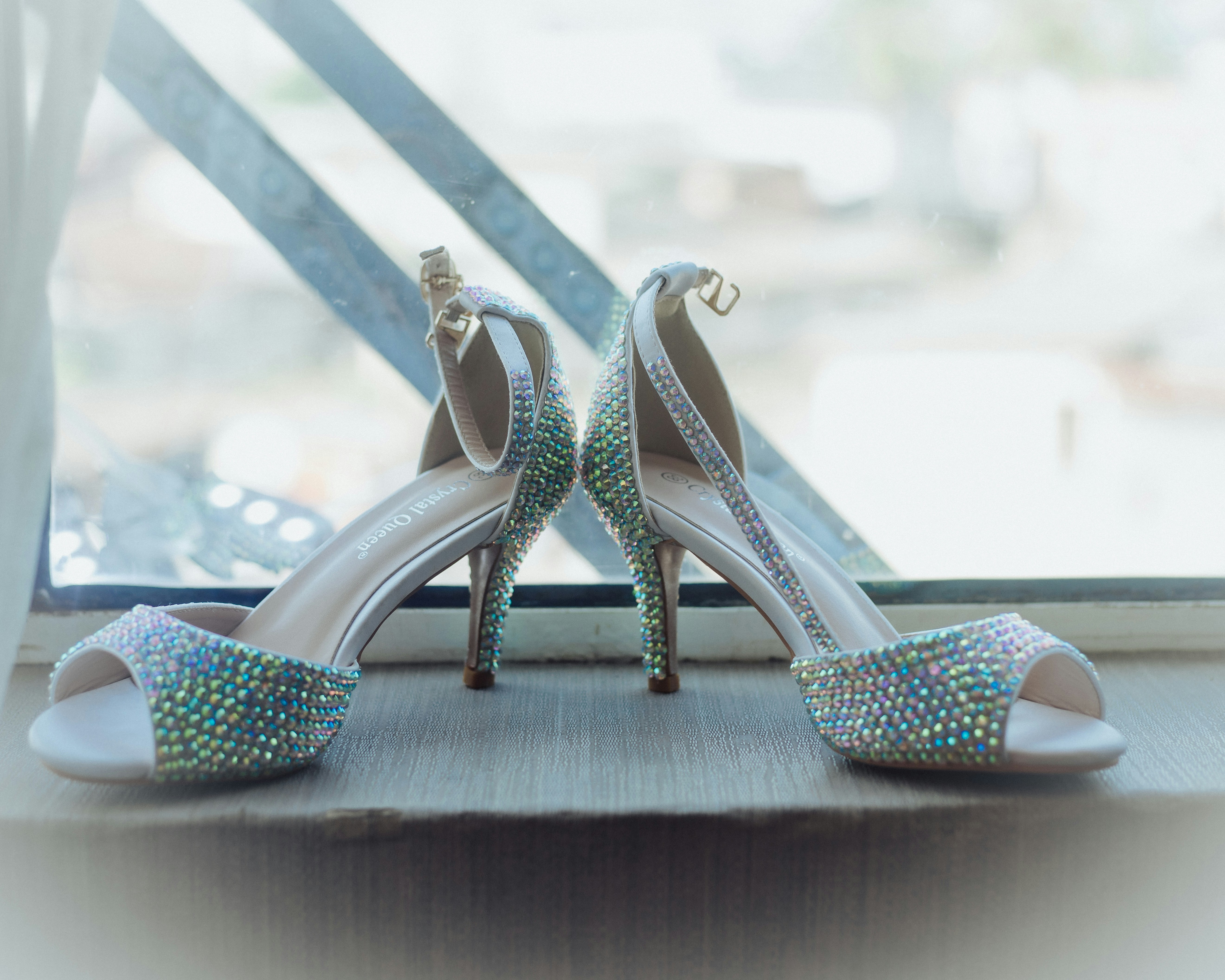 Dancing Soles: Crystal Heels on a Quiet Windowsill