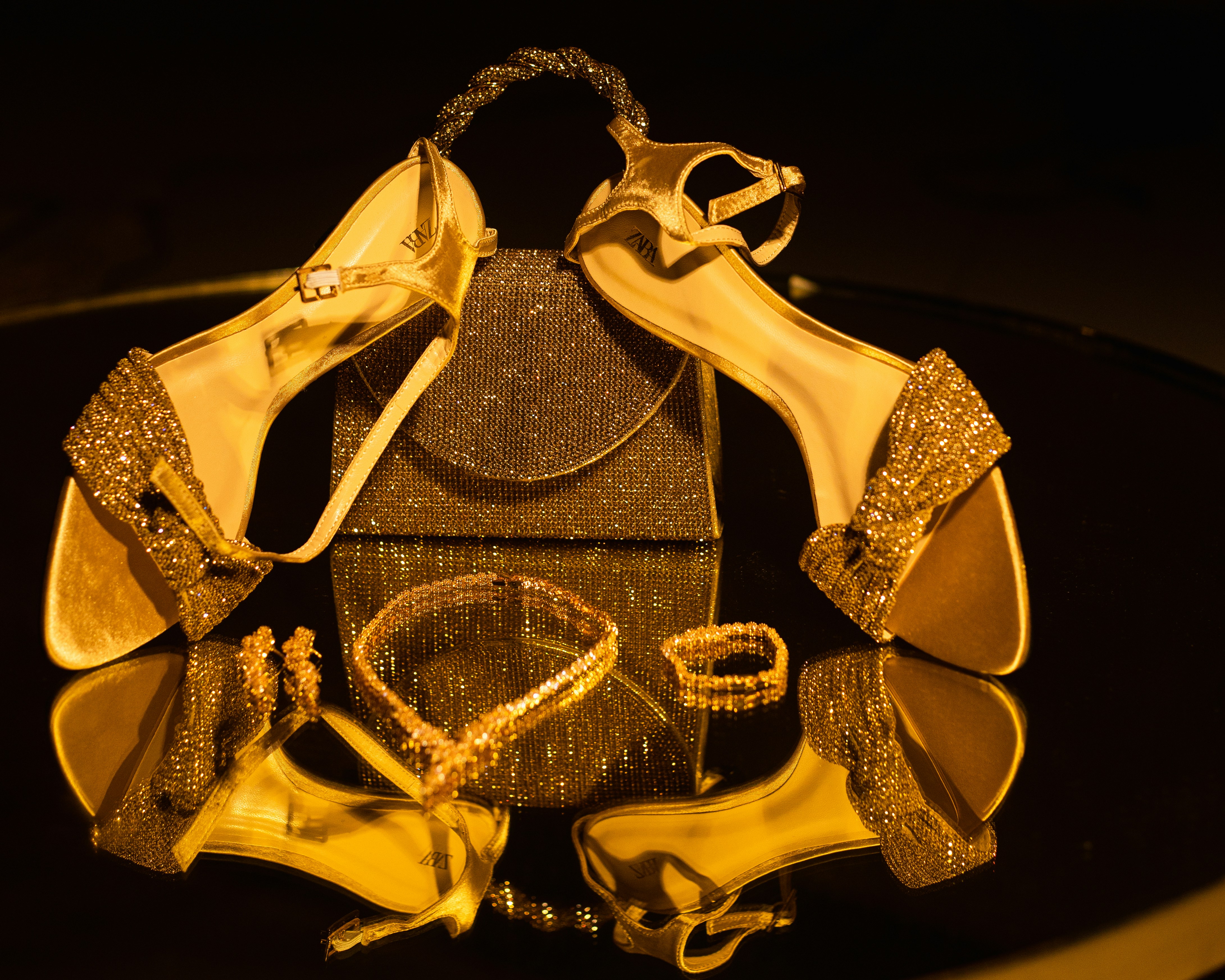 Golden Reflections: Jewelry Couture on a Velvet Mirror
