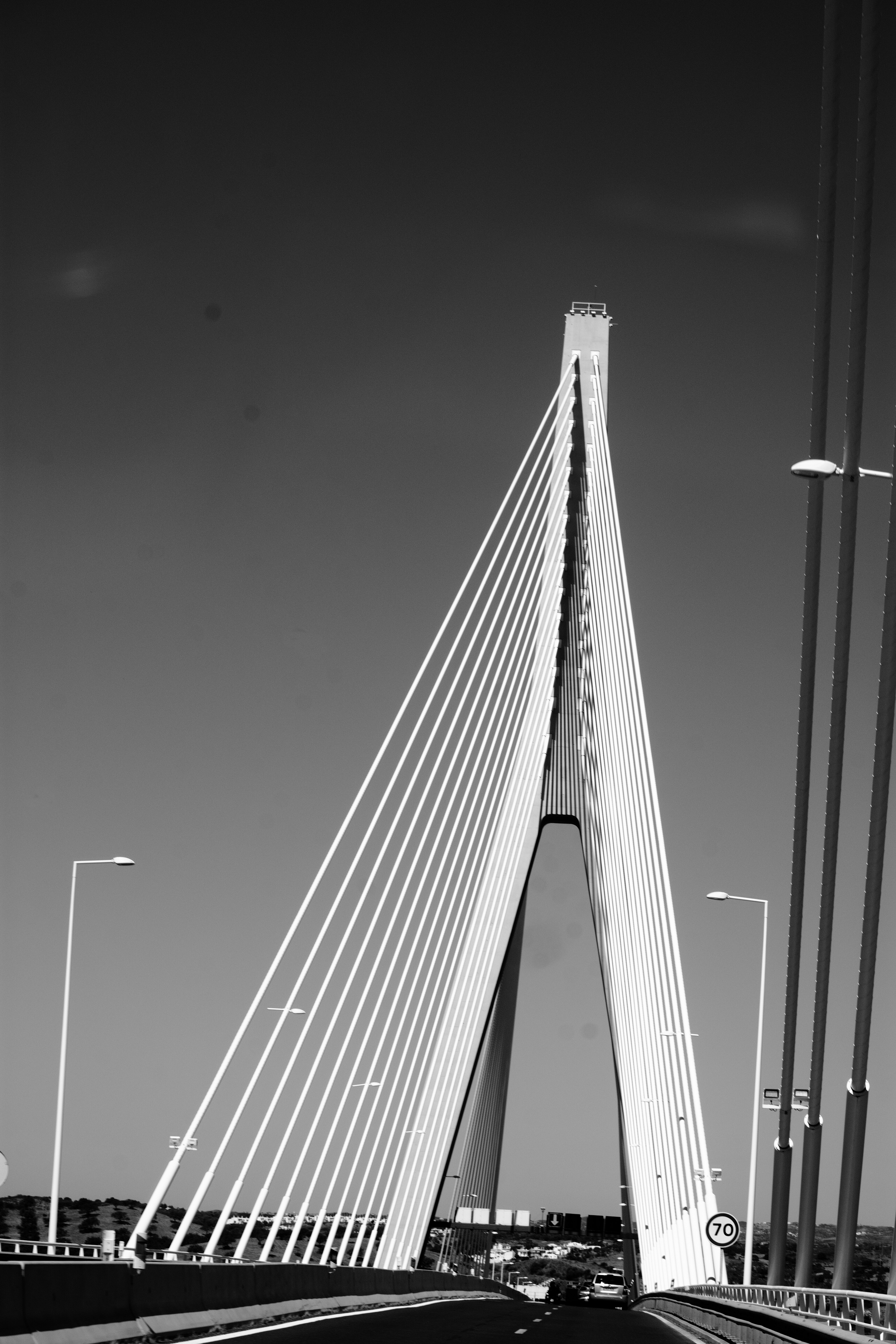 Cable-Stayed Silhouette: A Bridge Reaches Toward the Sky