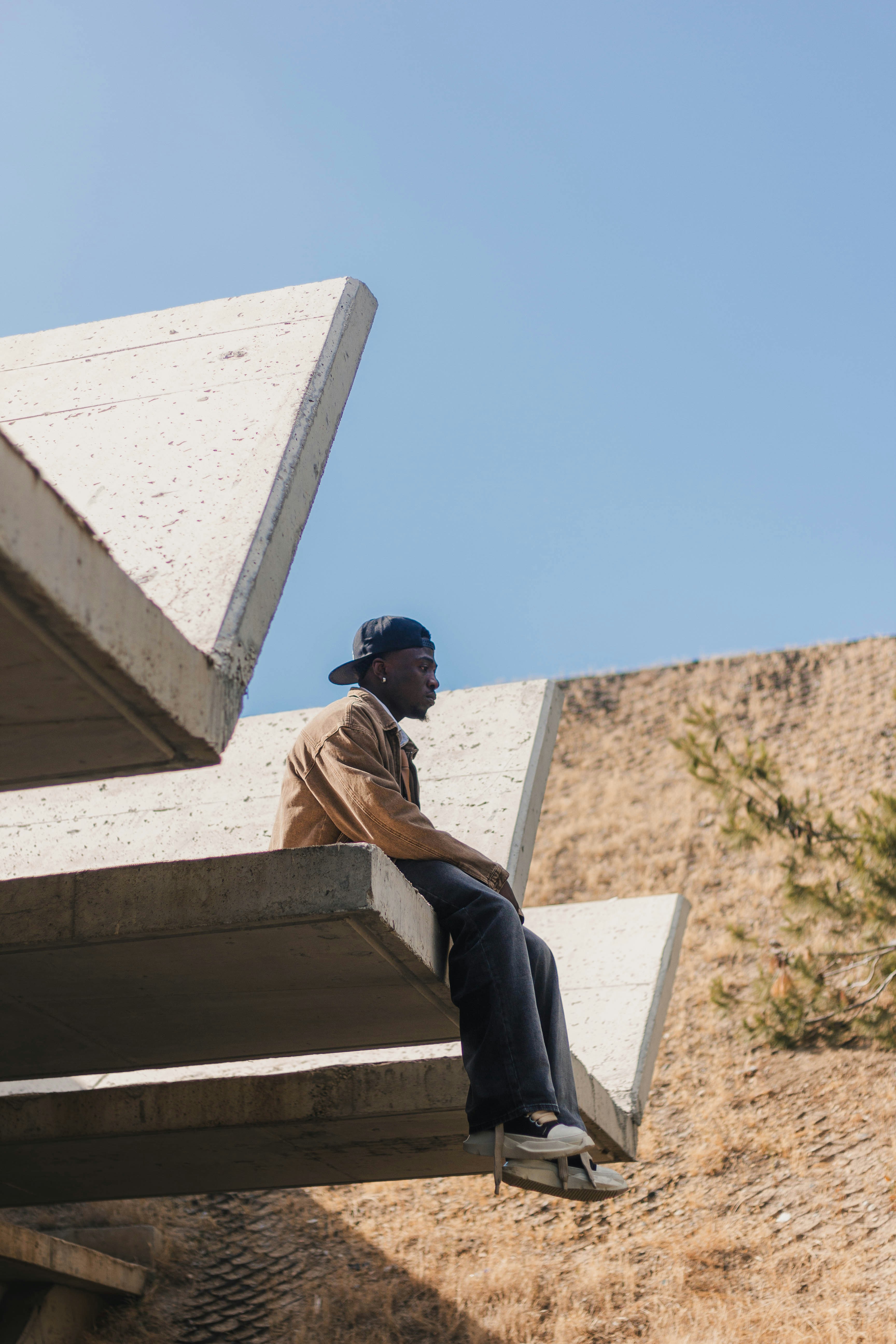 Rider on Concrete Wings: A Solitary Moment Above the Ground
