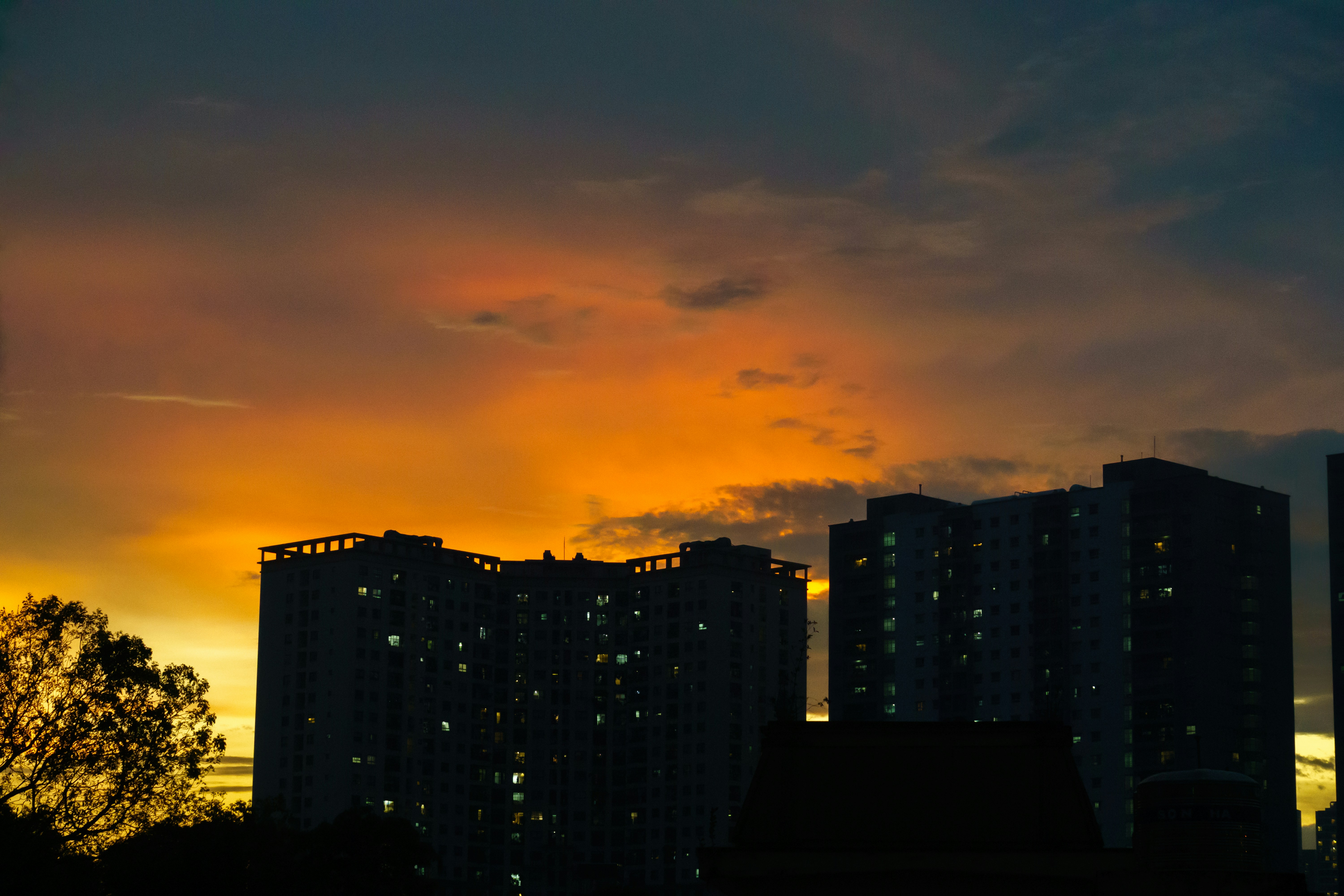 Golden Hour Silhouette Over a Midnight Skyline