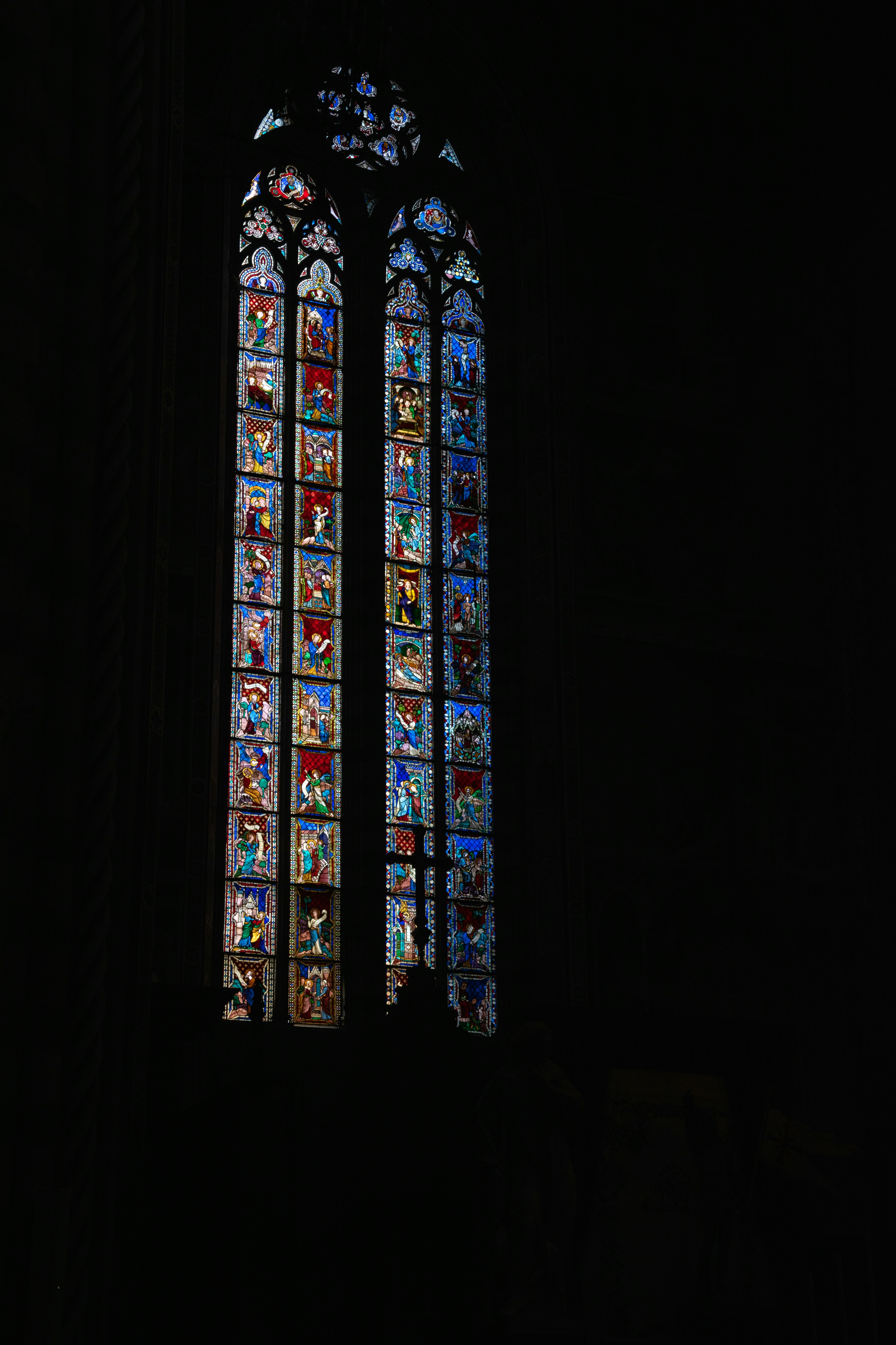 Stained Light: A Deserted Nave Illuminates with Cathedral Color