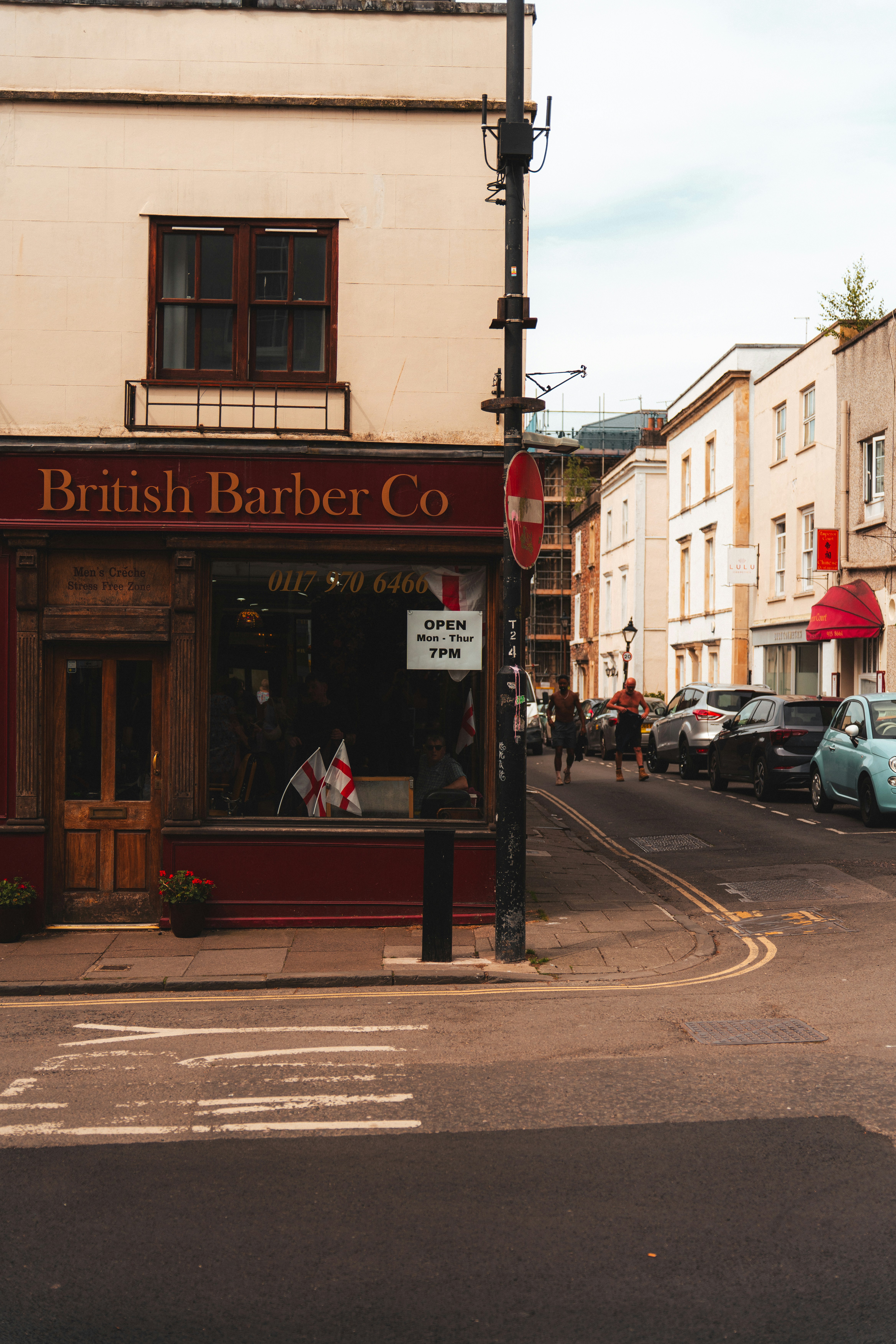 Old-Town Barber Shop on a Quiet Street Corner