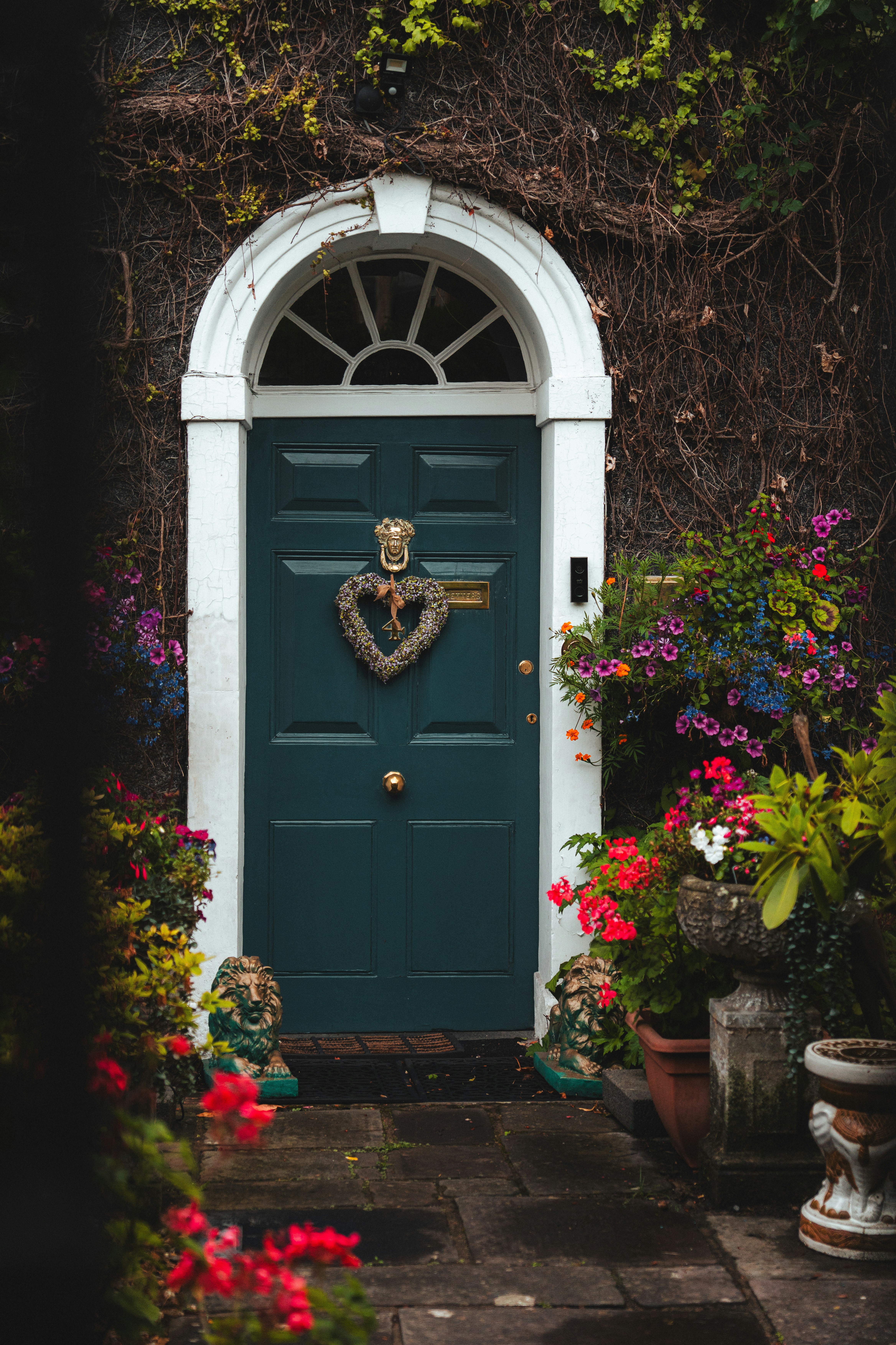 Blue Door in a Floral Cascade