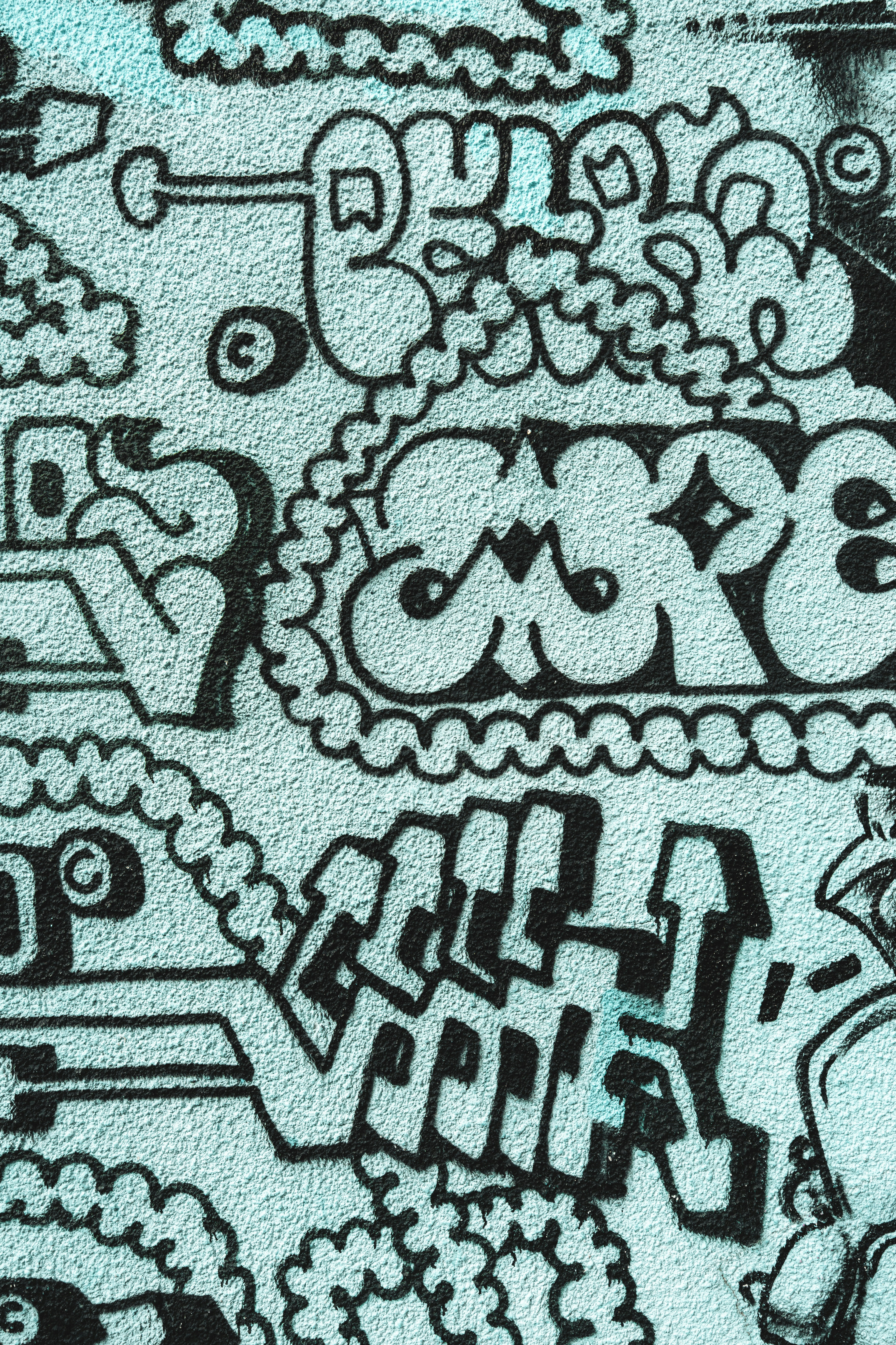Graffiti Sketchbook: A Cyan-Tinted Burst of Urban Lines