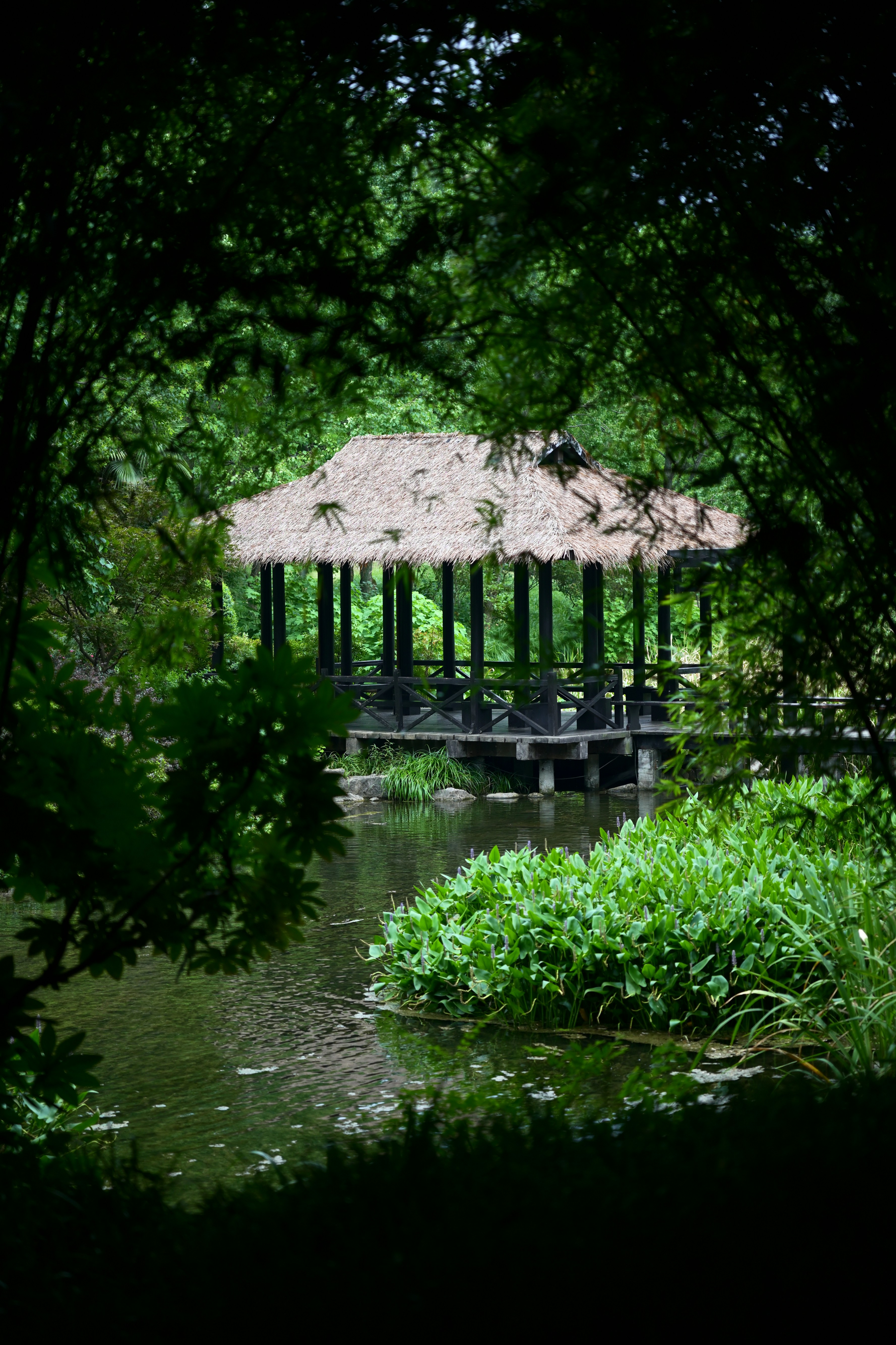 Hidden Pavilion Over Quiet Water