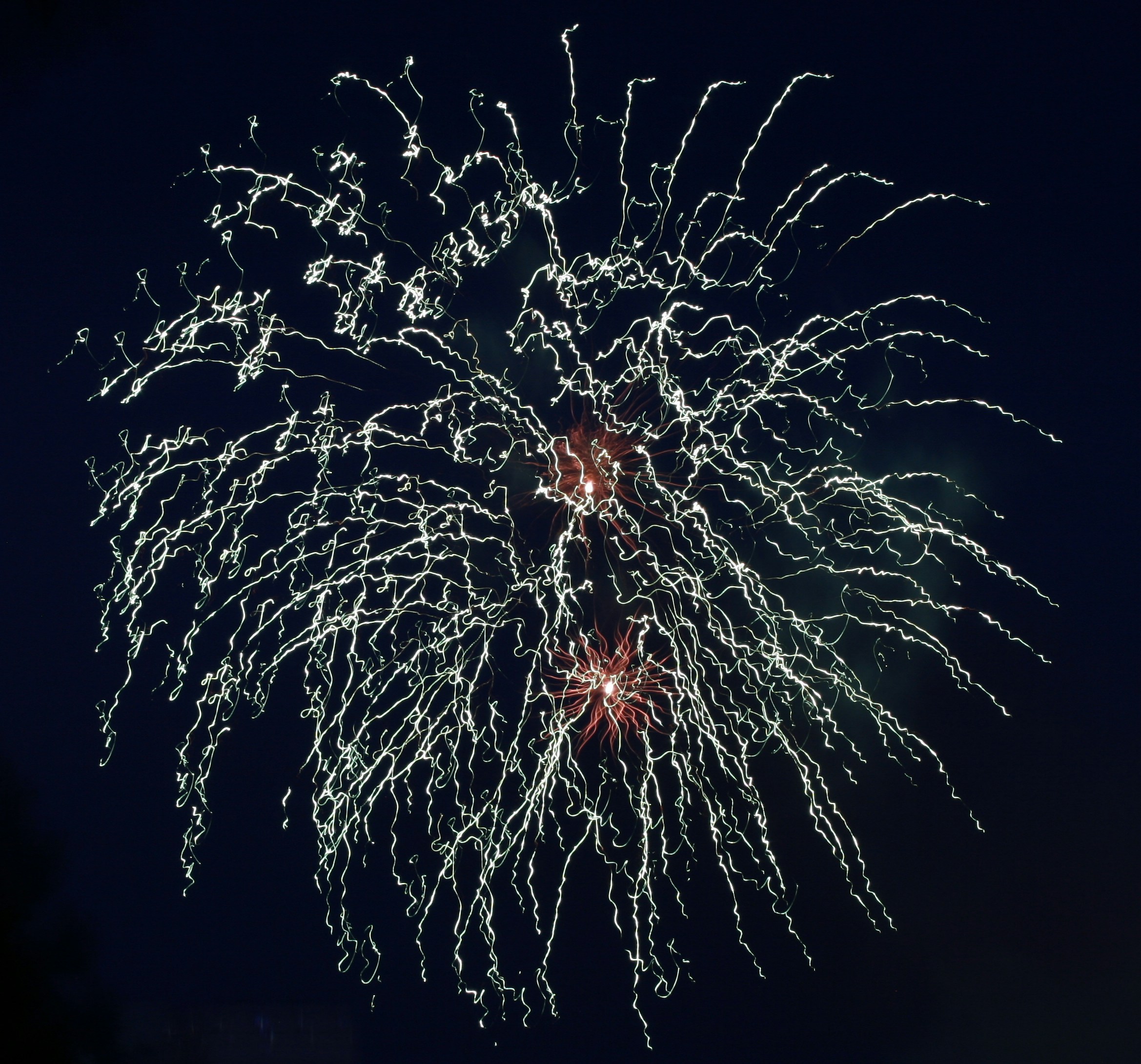Night Bloom: Twin Fireworks Unfurl Across a Velvet Sky